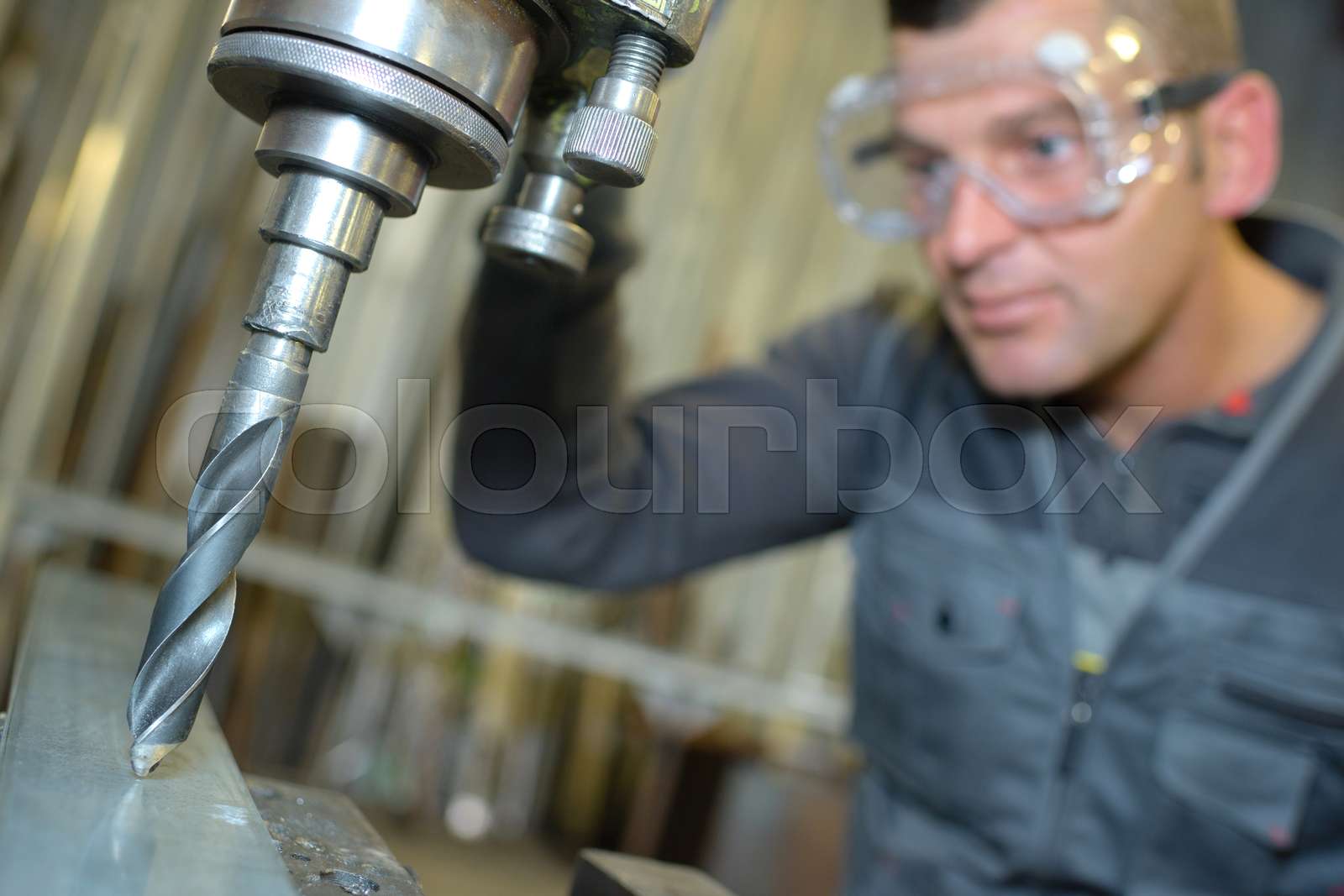 drilling and boring machine setter | Stock image | Colourbox