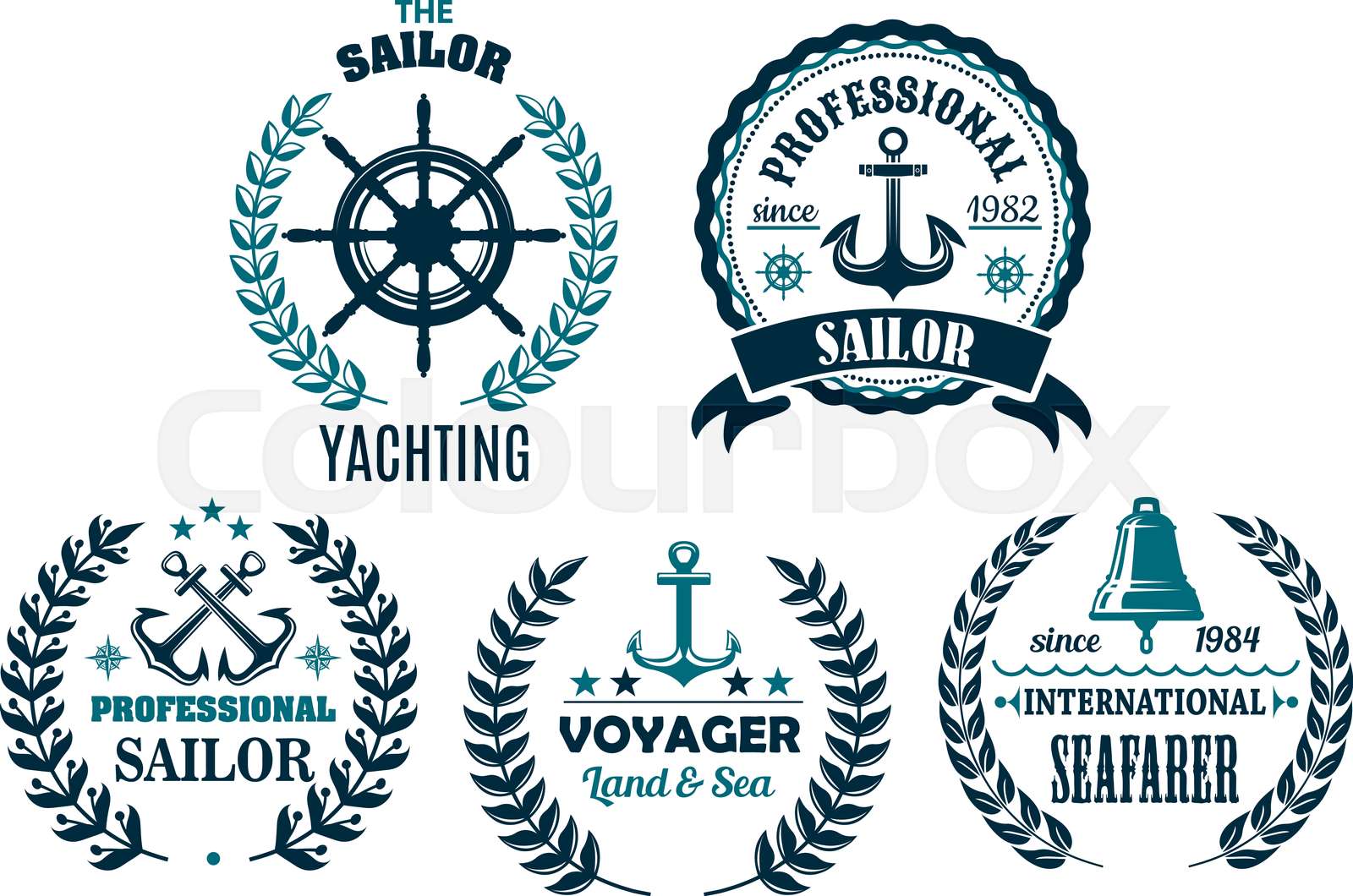 aufkleber, segeln, segel | Stock-Vektor | Colourbox