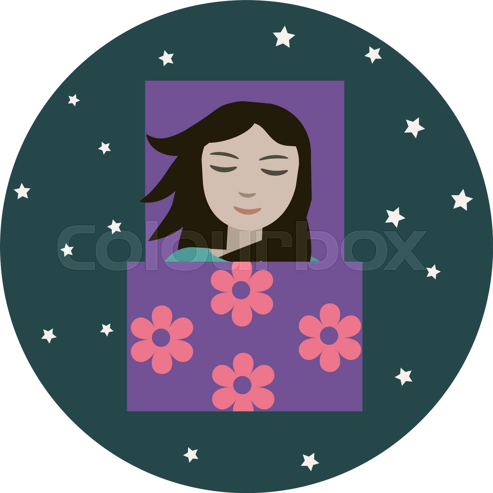 Sleeping girl icon | Stock vector | Colourbox