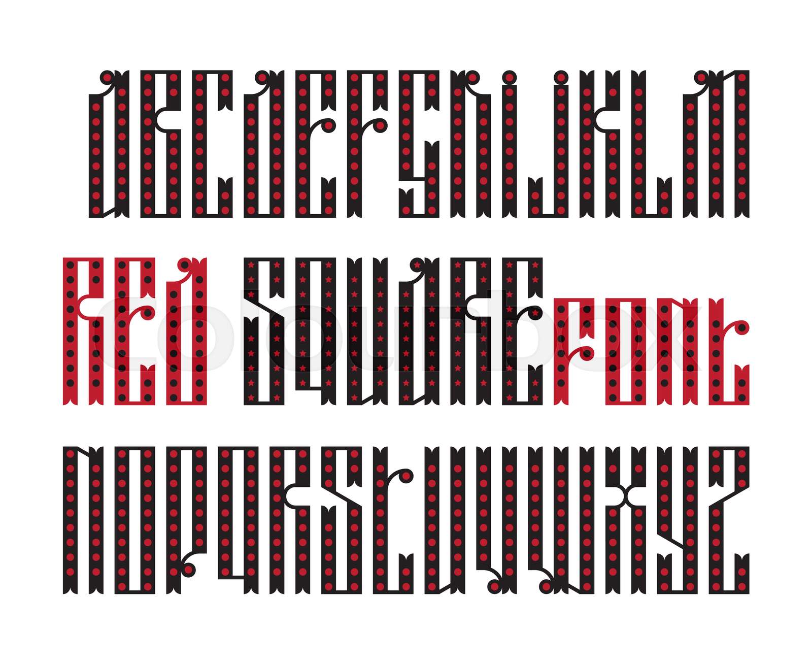 The latin stylization of Old slavic font | Stock vector | Colourbox