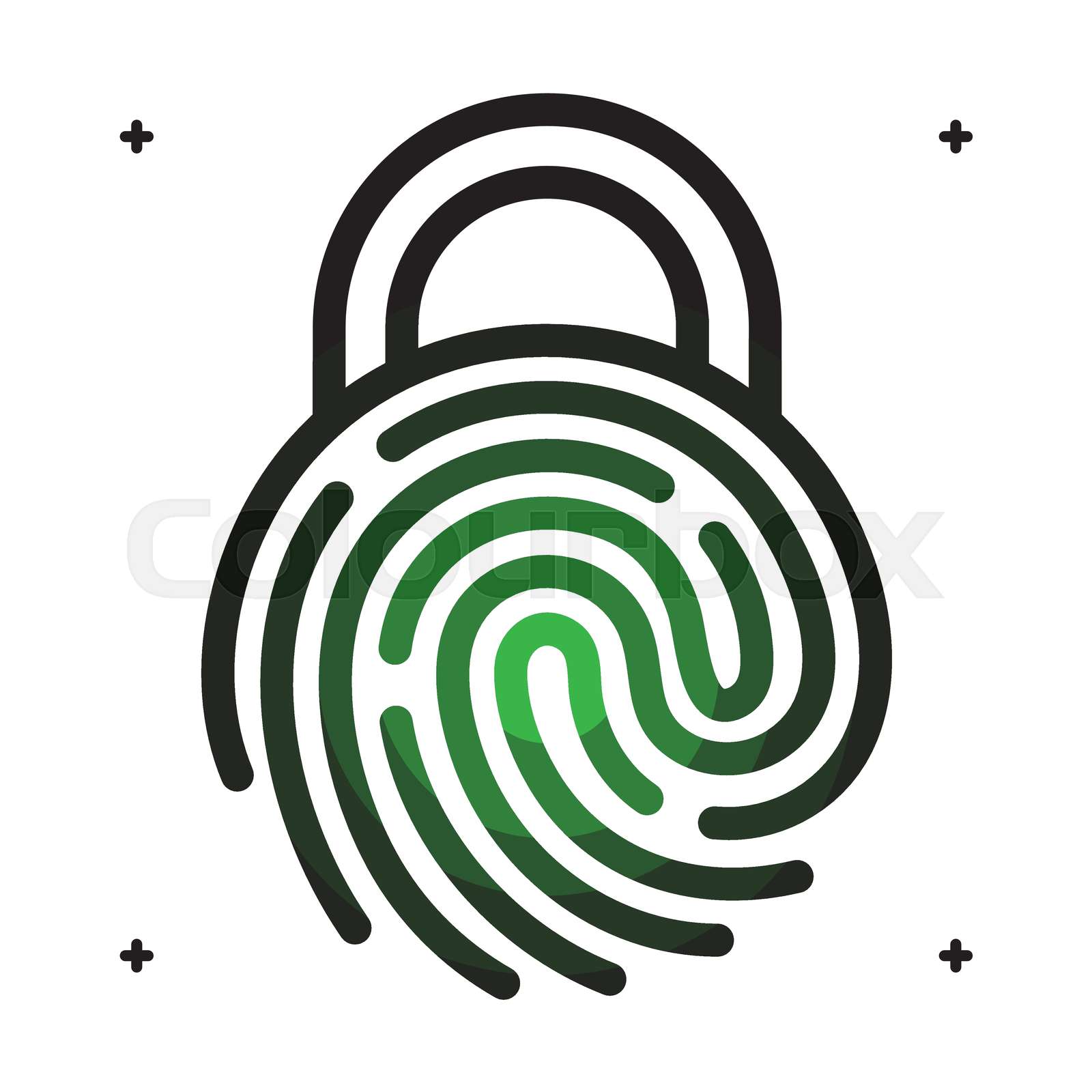 Fingerprint with lock shape | Stock vector | Colourbox