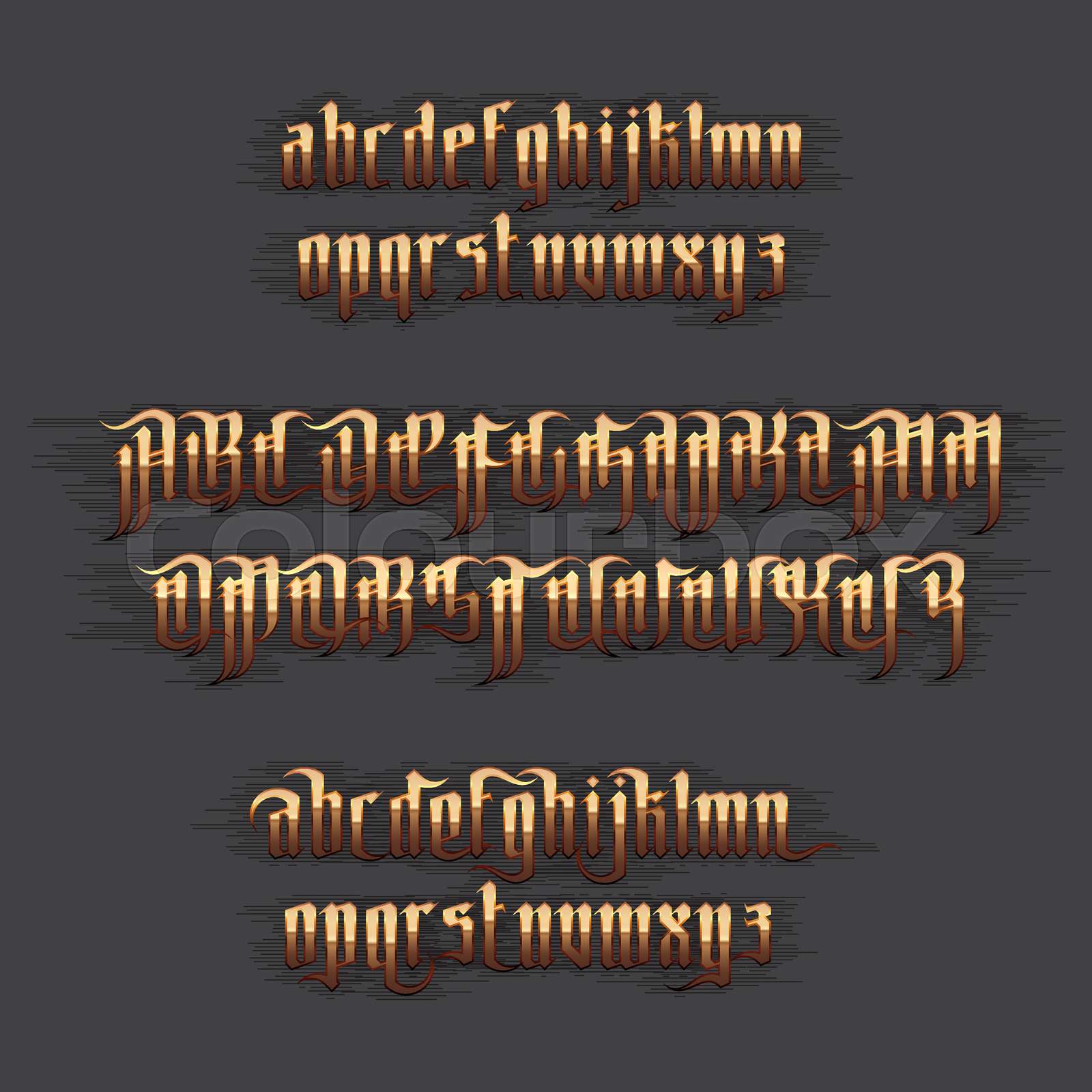Modern Gothic Font | Stock vector | Colourbox