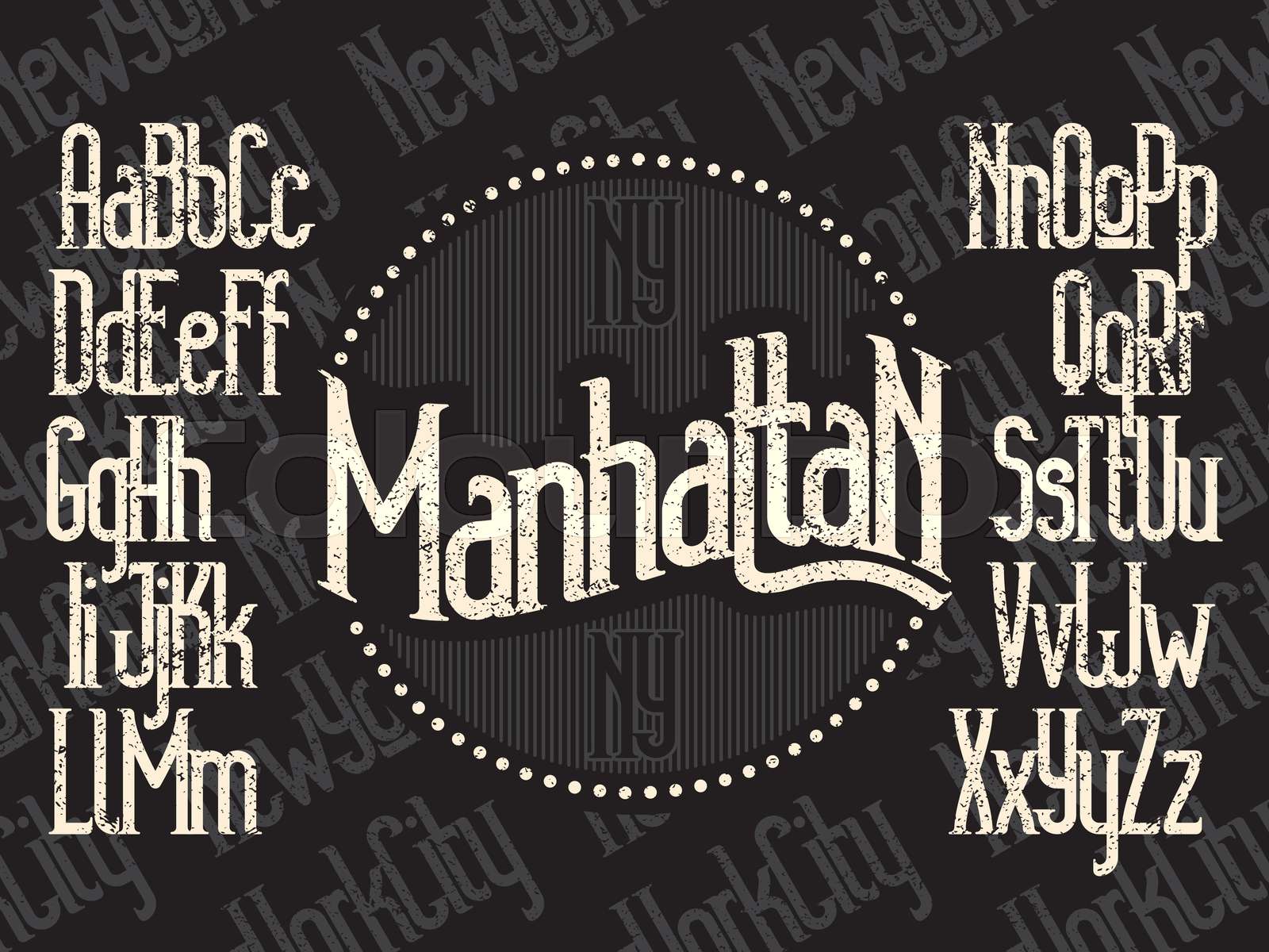 Manhattan font | Stock vector | Colourbox