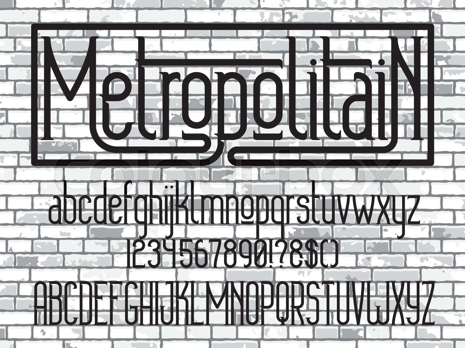 Metropolitain font. Minimalistic typeface | Stock vector | Colourbox