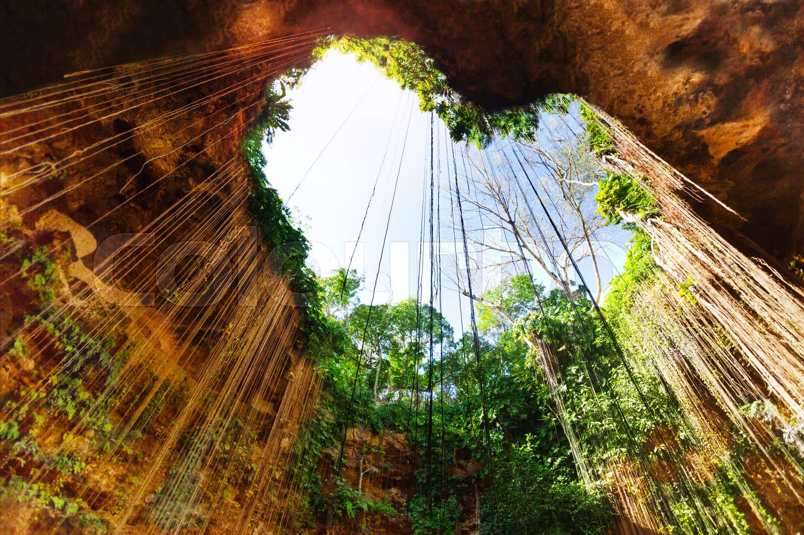 Cenote with lovely opening in the form of heart | Stock image | Colourbox