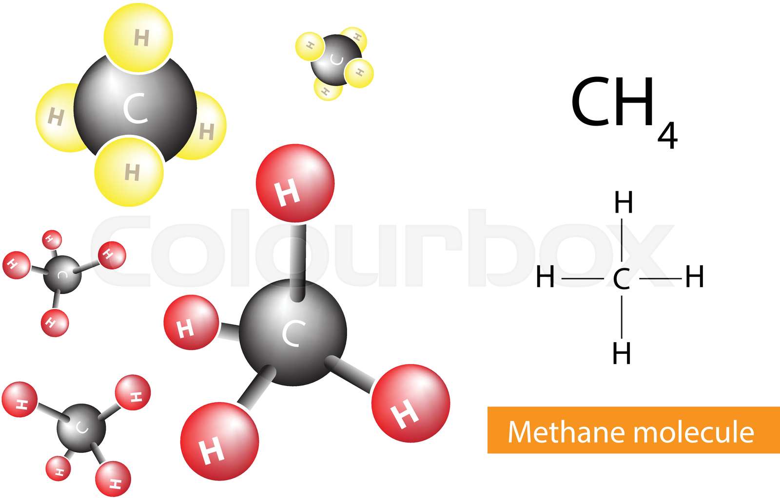 Methane molecular structure | Stock vector | Colourbox