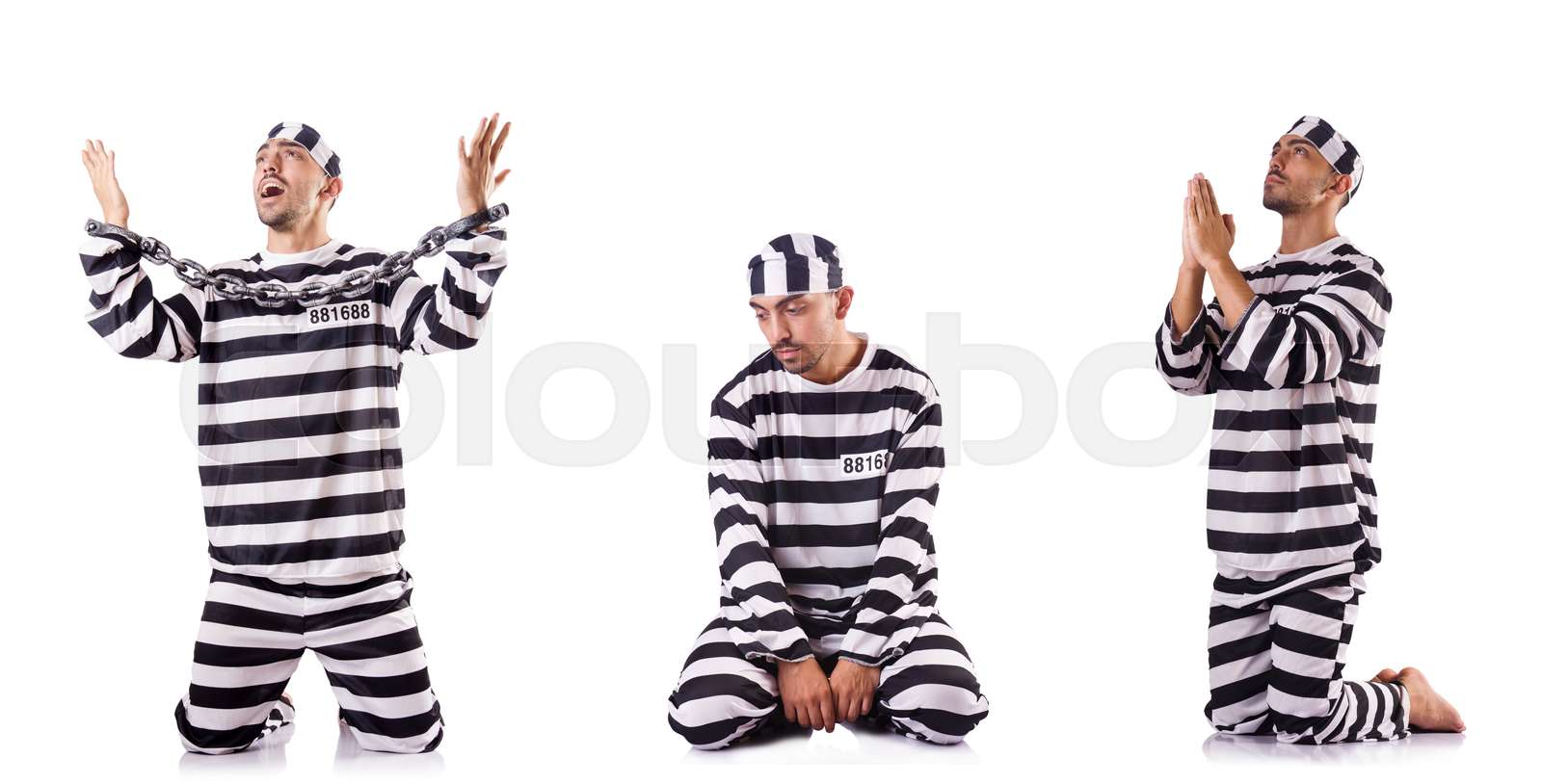 Convict criminal in striped uniform | Stock image | Colourbox