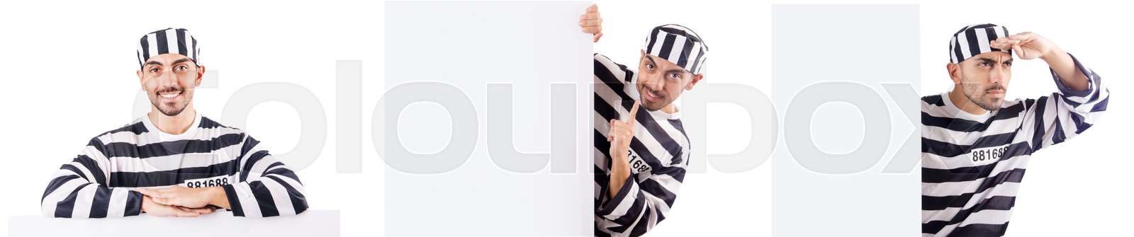 Convict criminal in striped uniform | Stock image | Colourbox