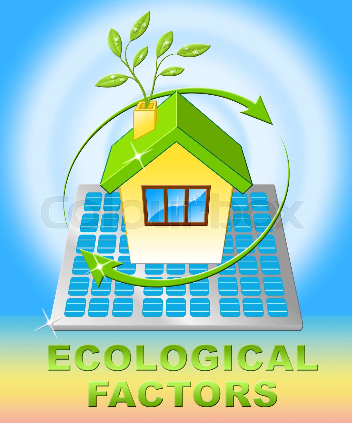 Ecological Factors Displays Eco Points 3d Illustration | Stock image ...