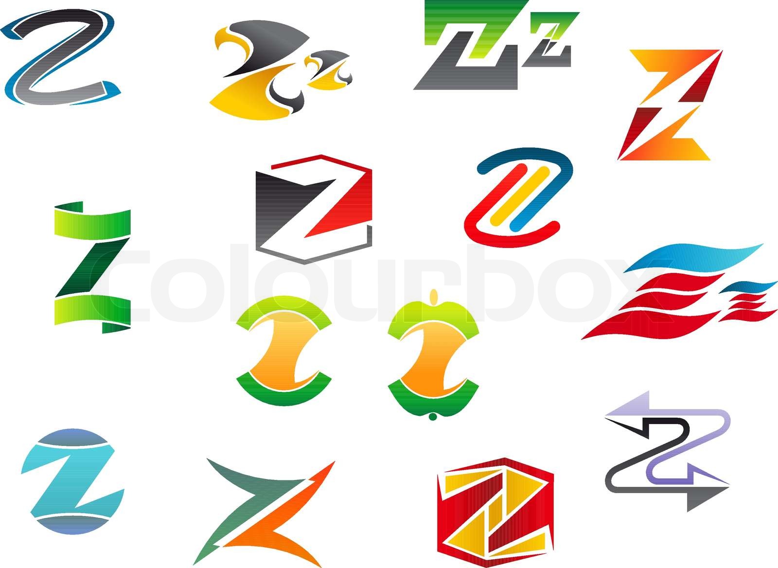 Set des Alphabets Symbole und Elemente der Buchstabe Z | Stock-Vektor ...