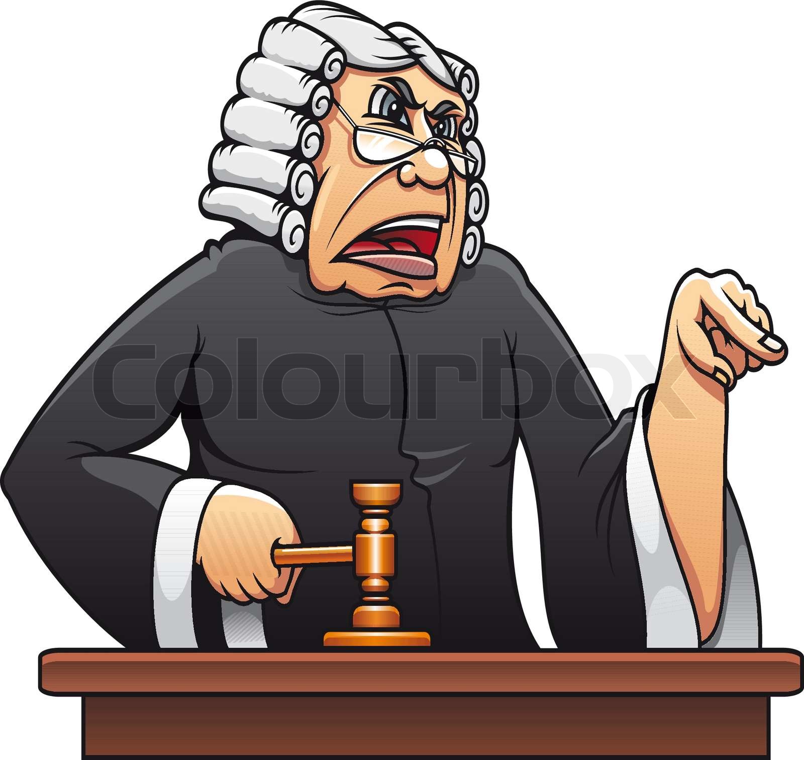 Judge with gavel for law concept design in cartoon style | Stock vector ...