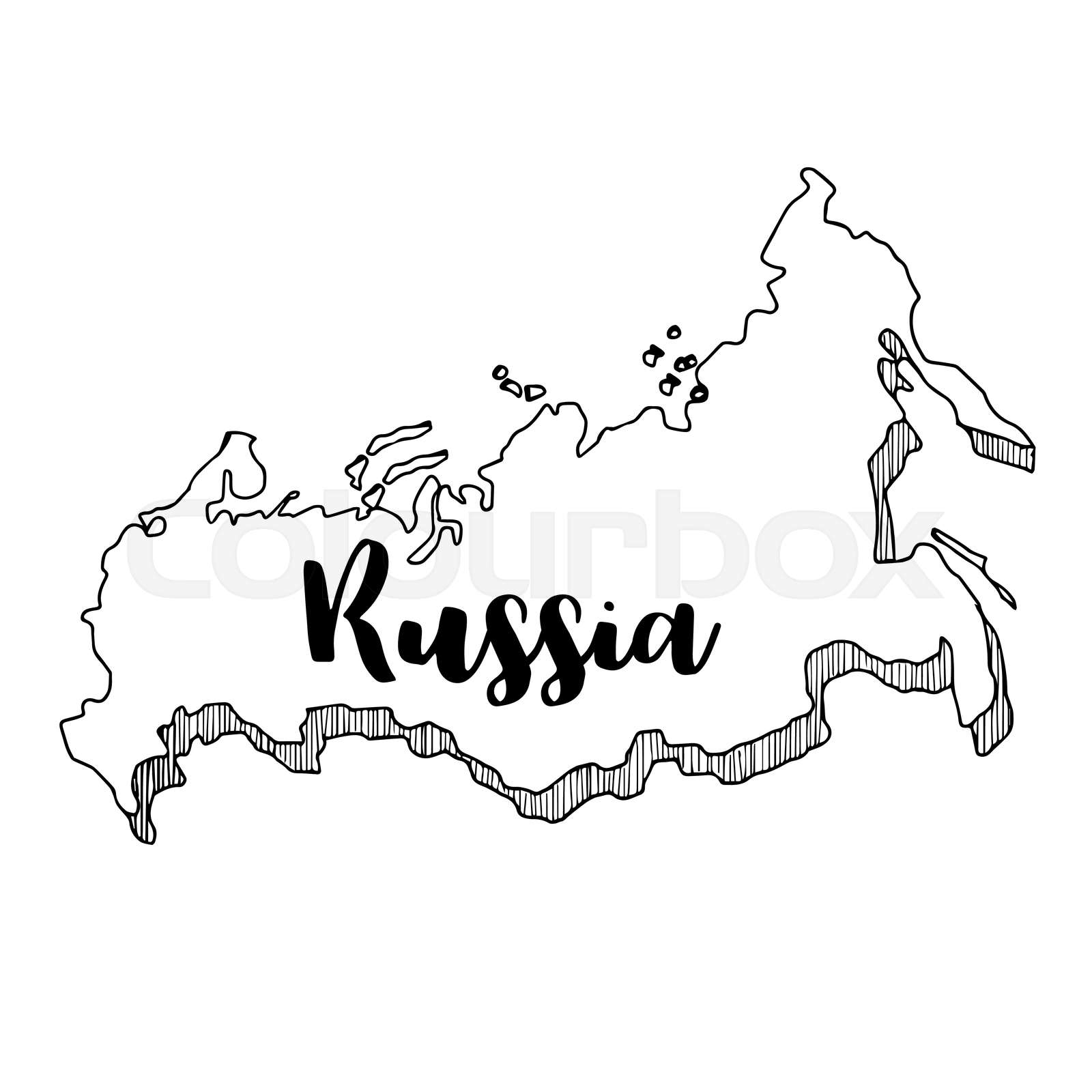 Hand drawn of Russia map, vector illustration | Stock vector | Colourbox