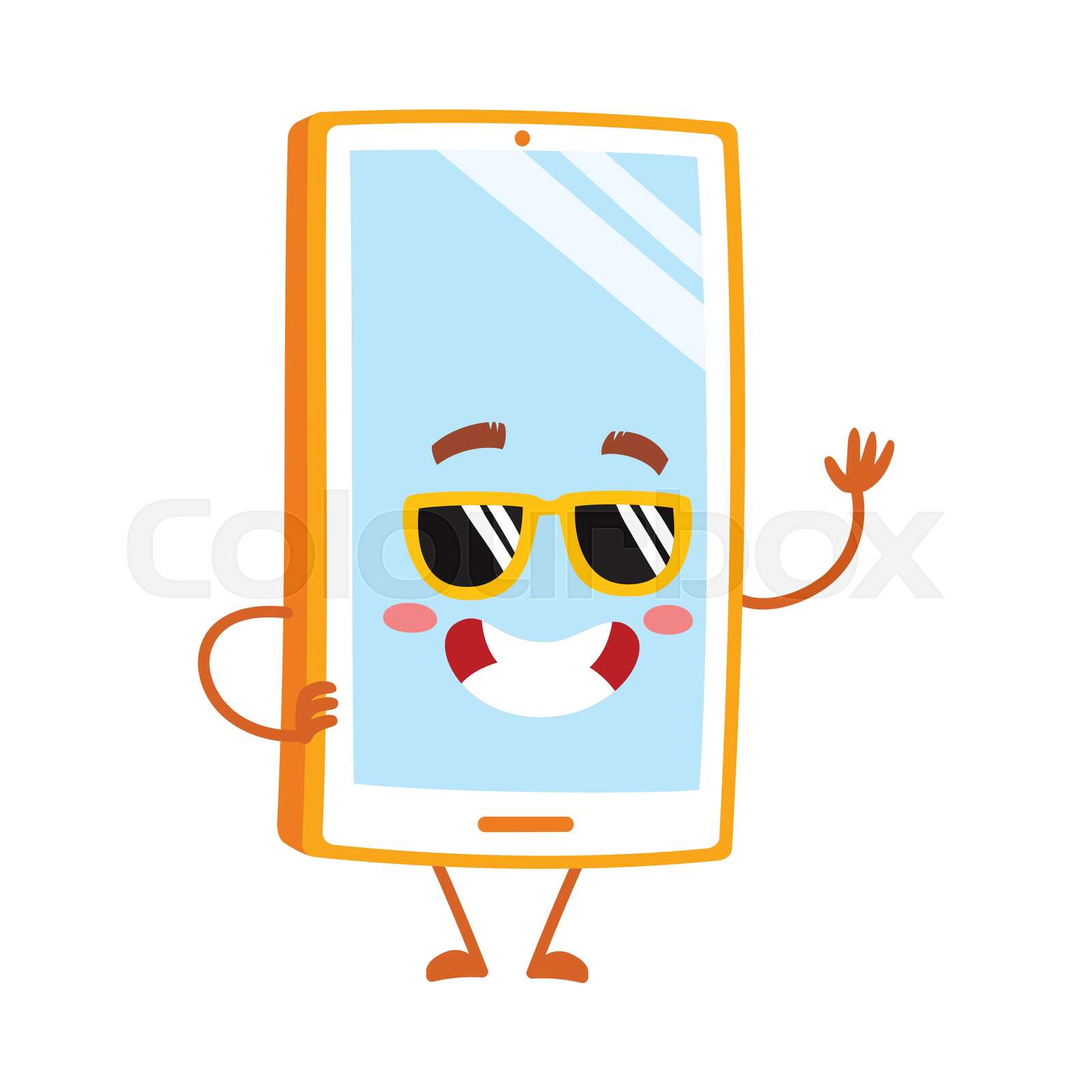 telefon, handy, cartoon | Stock-Vektor | Colourbox