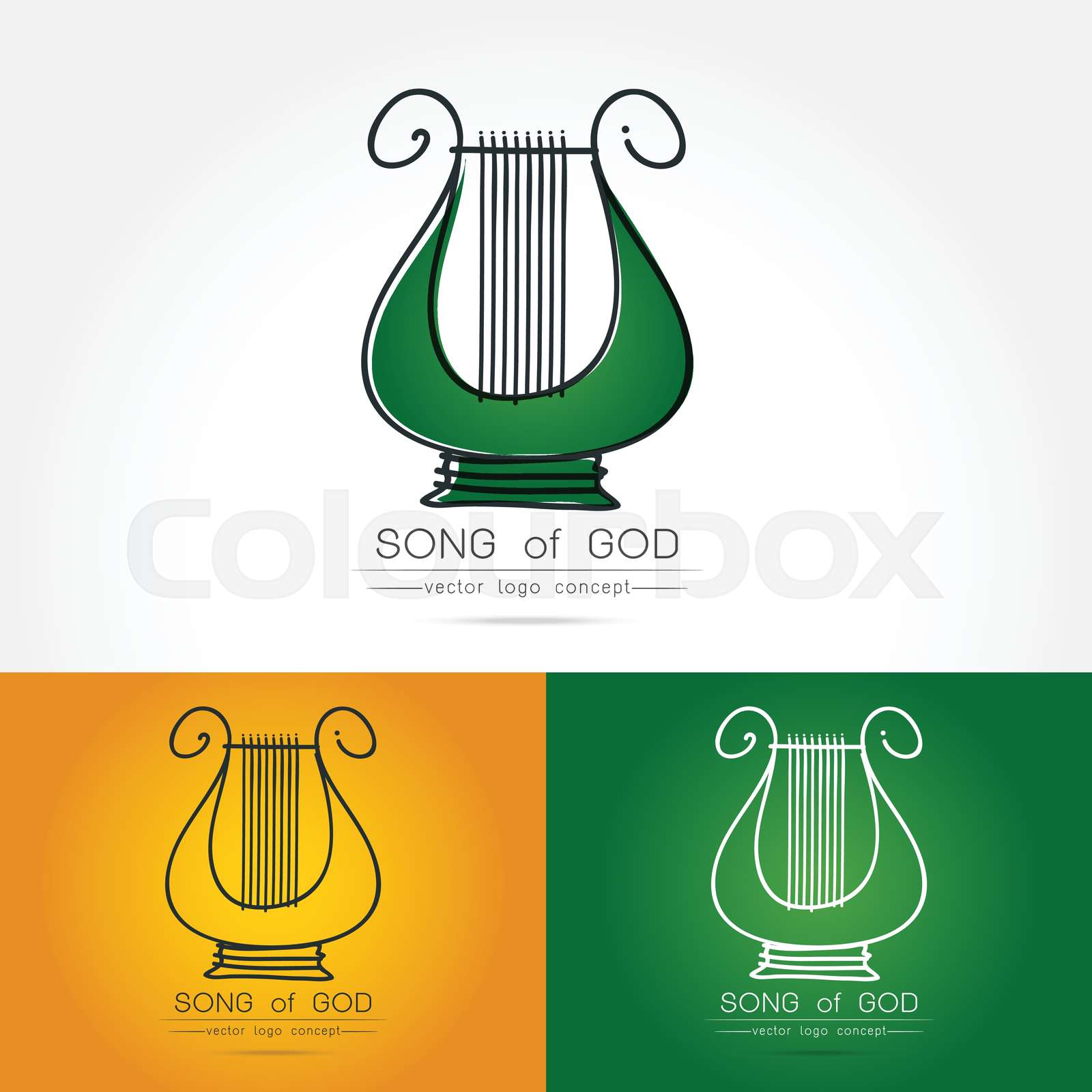 stylized image of lyre logo | Stock vector | Colourbox