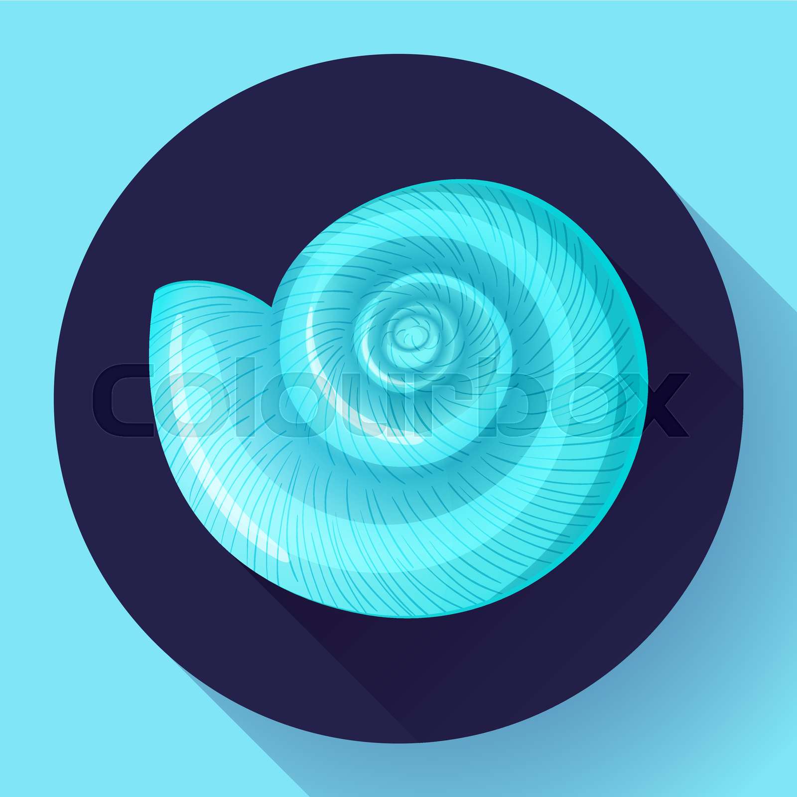 blue sea shell flat vector logo Seafood flat icon. | Stock vector ...