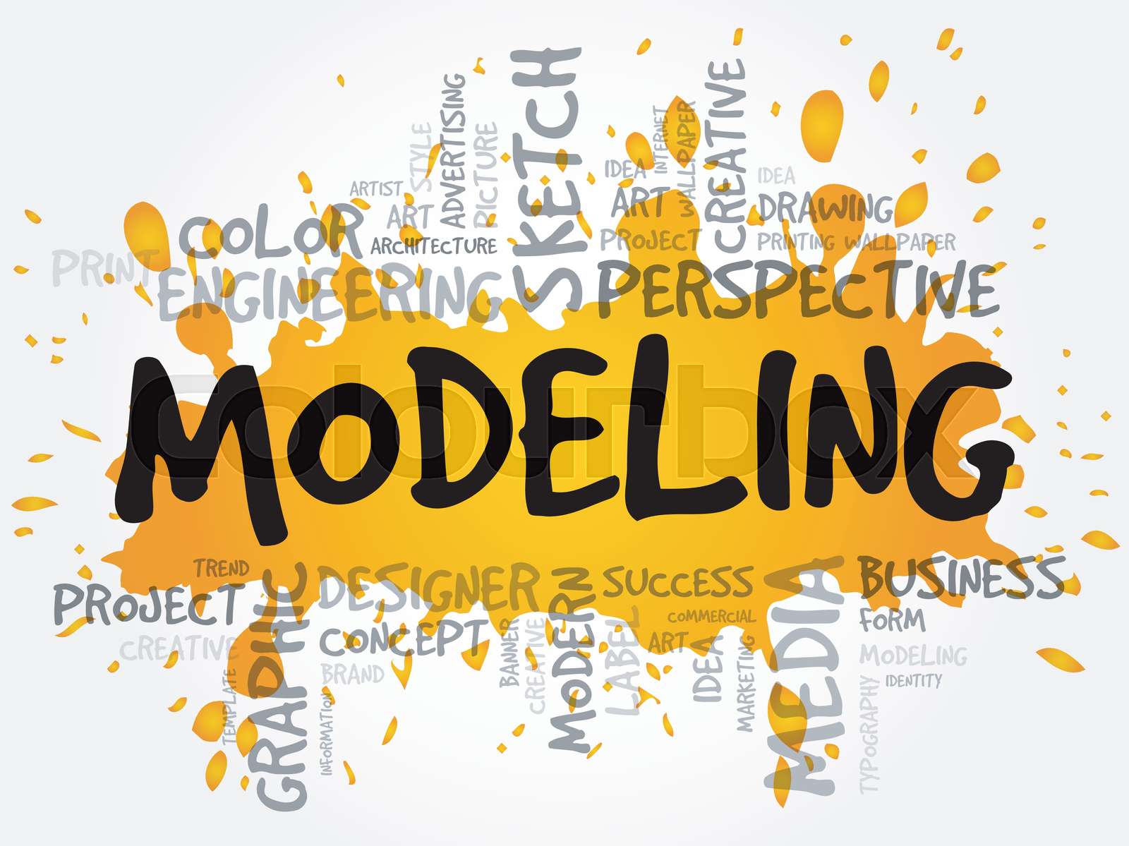 MODELING word cloud, creative concept | Stock vector | Colourbox