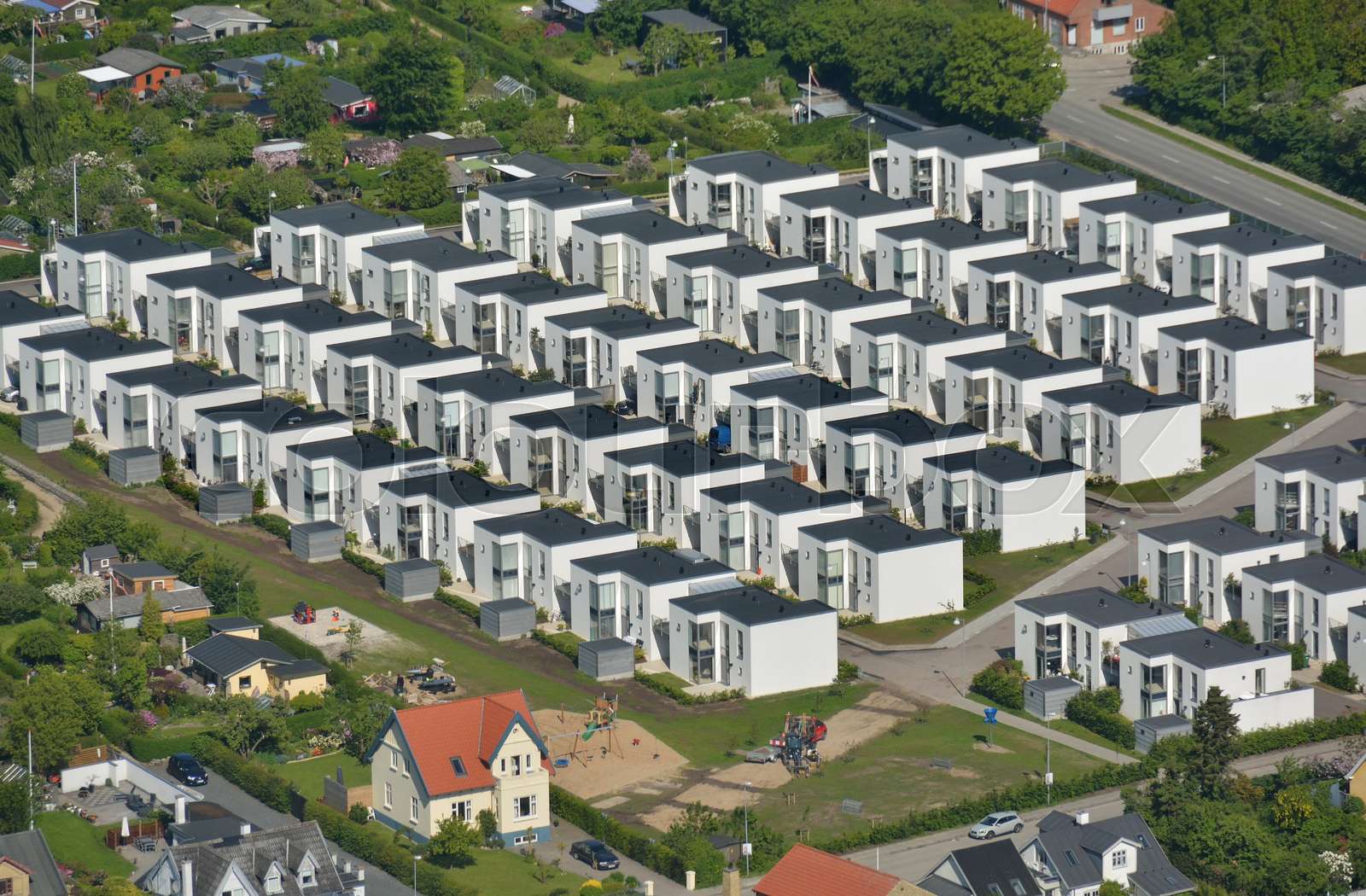 Boliger og huse i Danmark set fra luften | Stock foto | Colourbox