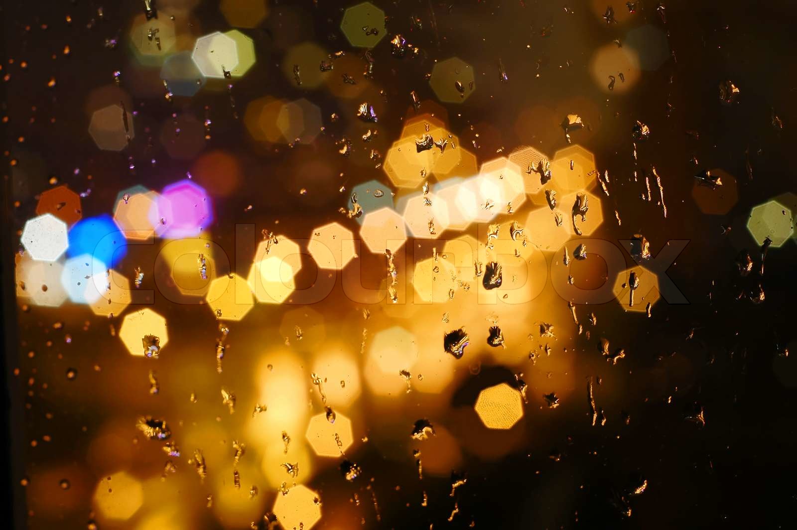 City lights behind the window | Stock image | Colourbox