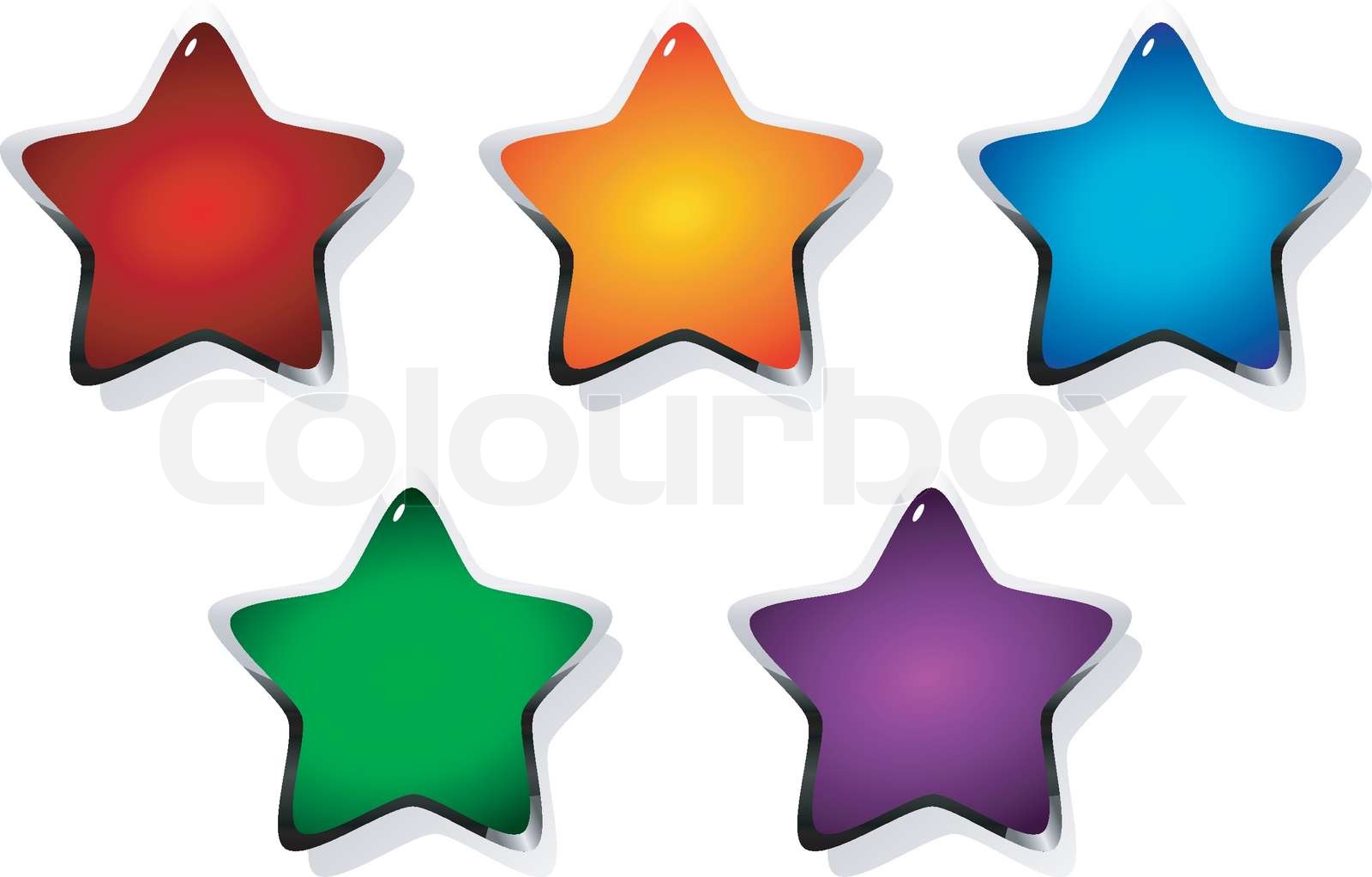 Vector illustration of colored stars | Stock vector | Colourbox