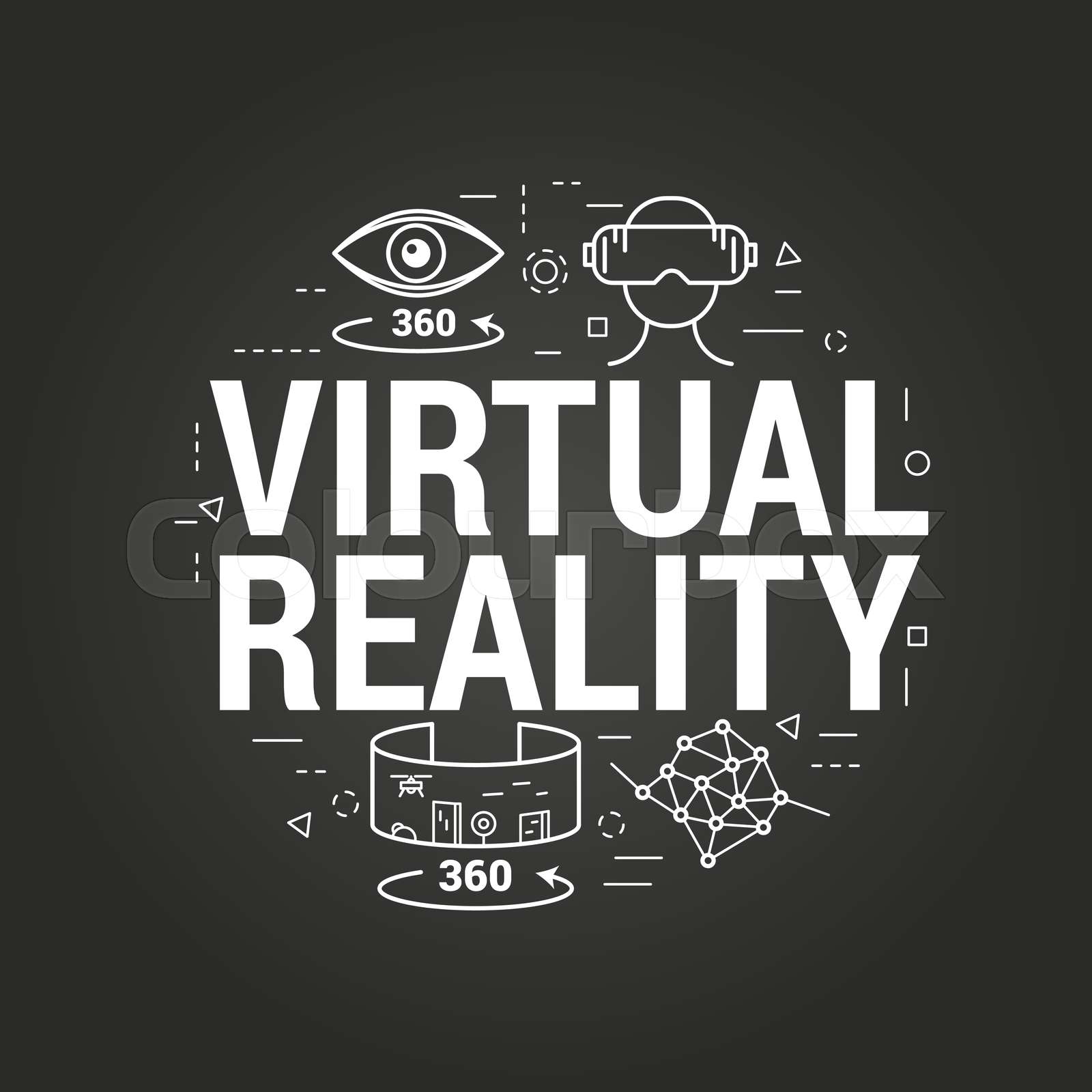 Virtual Reality LETTERS on black | Stock vector | Colourbox