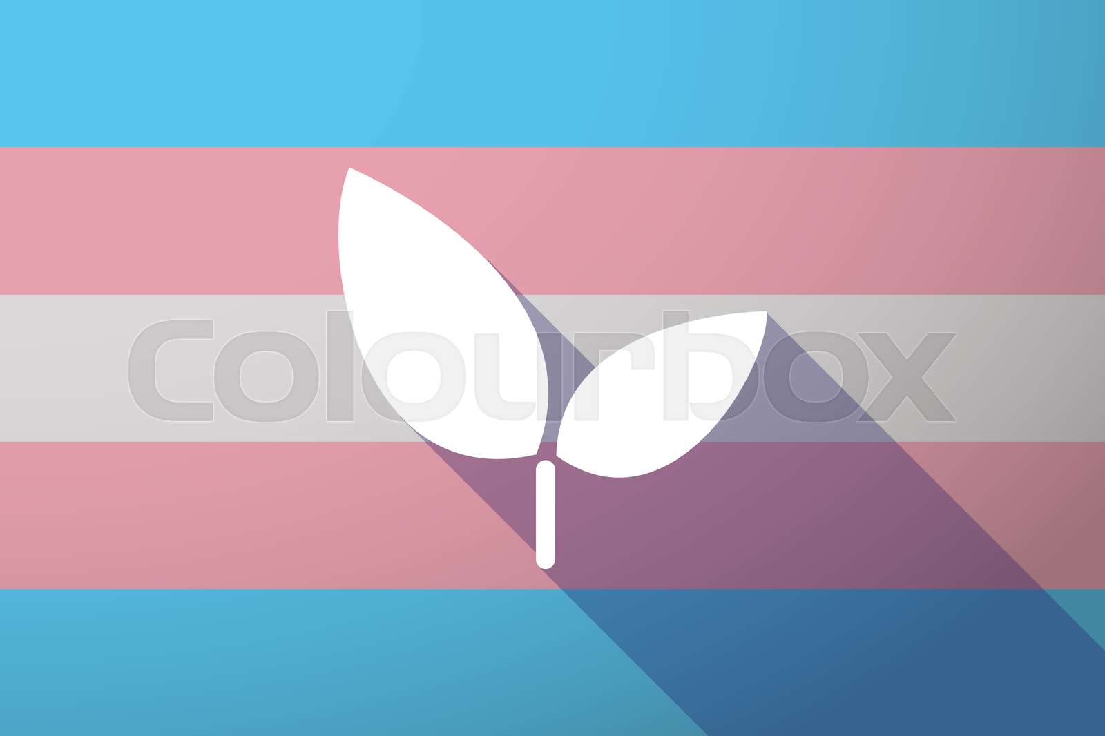 Long shadow transgender flag with a plant | Stock vector | Colourbox