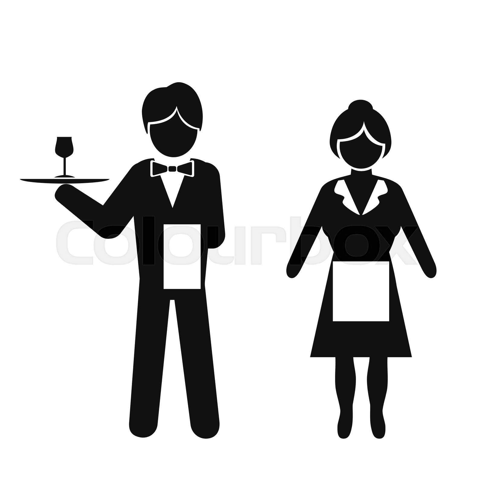 waiter and waitress icon | Stock vector | Colourbox