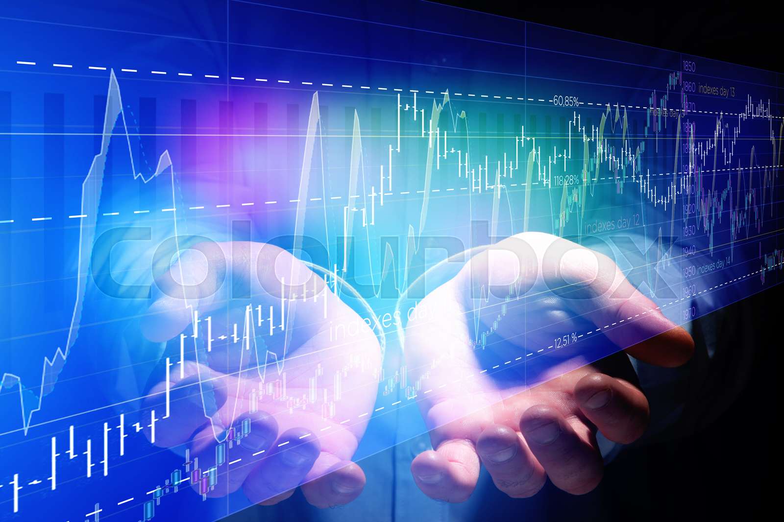 Stock exchange trading data information on a technology interface ...