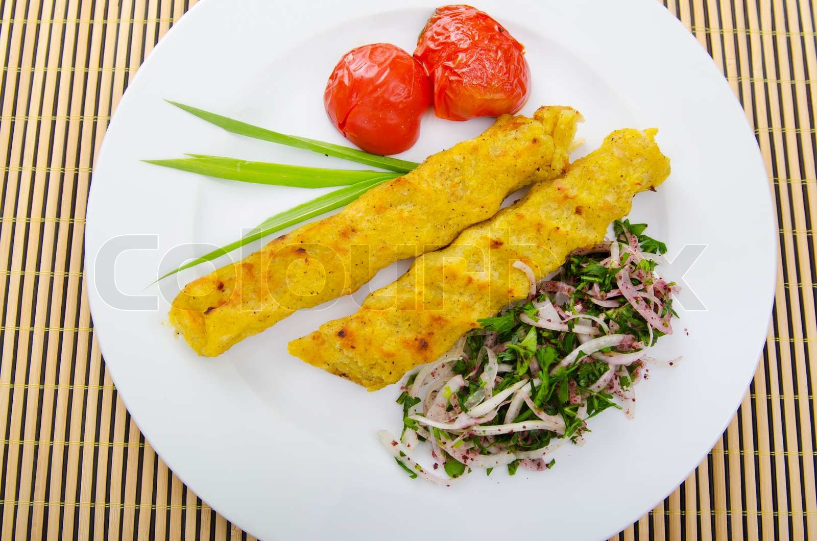 Traditional azeri kebab made with mashed potato | Stock image | Colourbox
