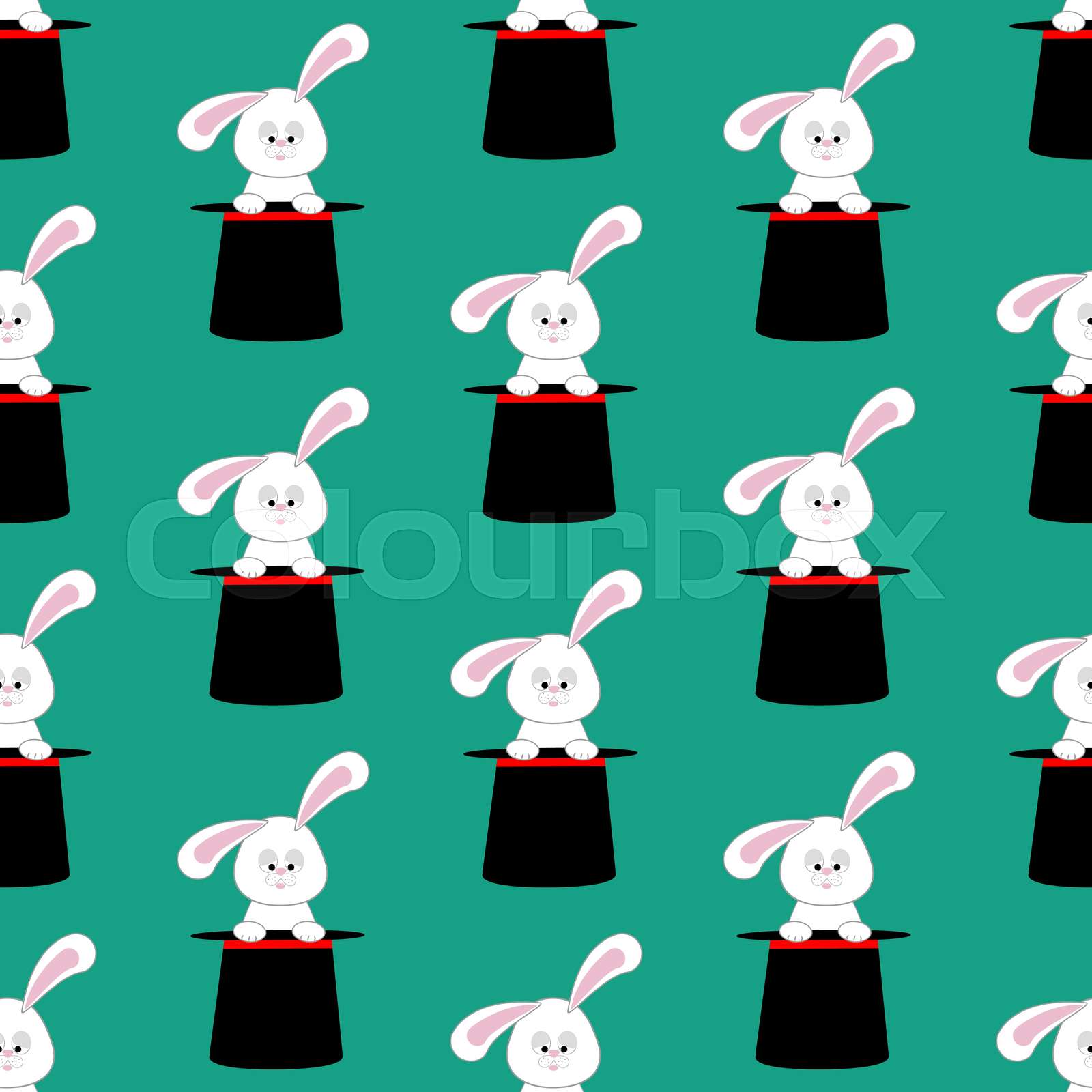 Rabbit in magic hat pattern | Stock vector | Colourbox