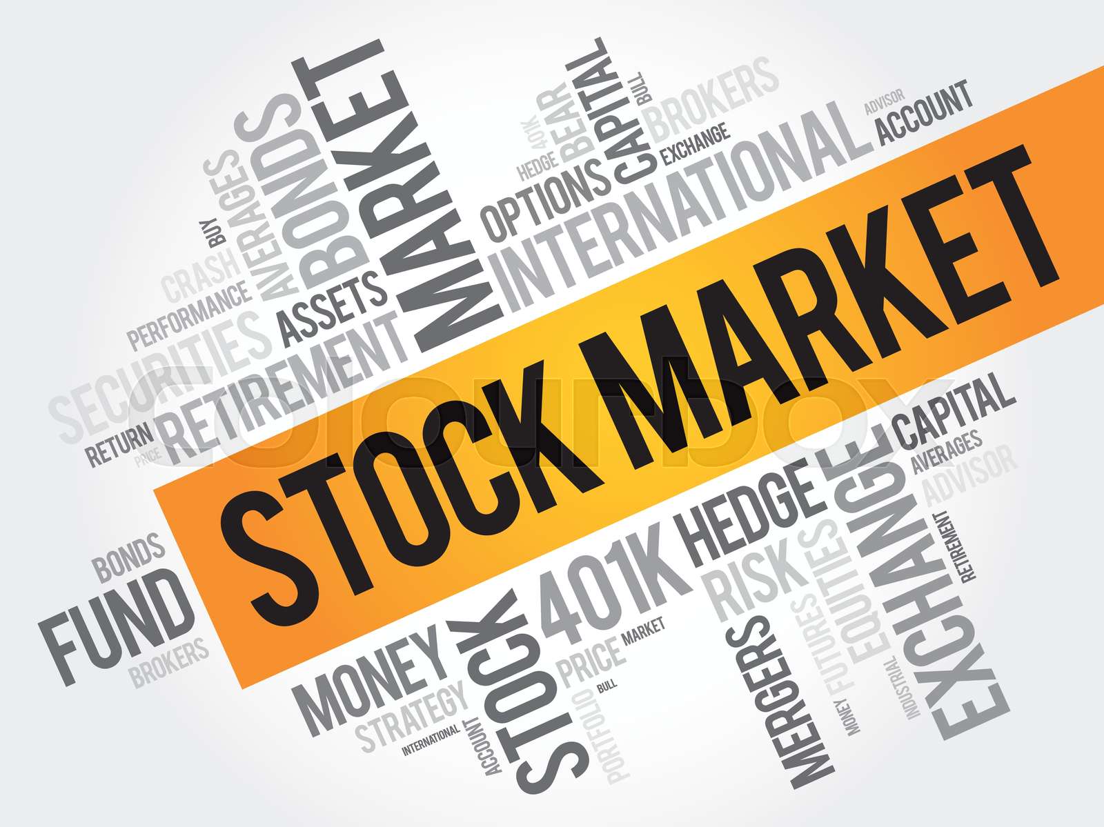 Stock Market word cloud collage | Stock vector | Colourbox