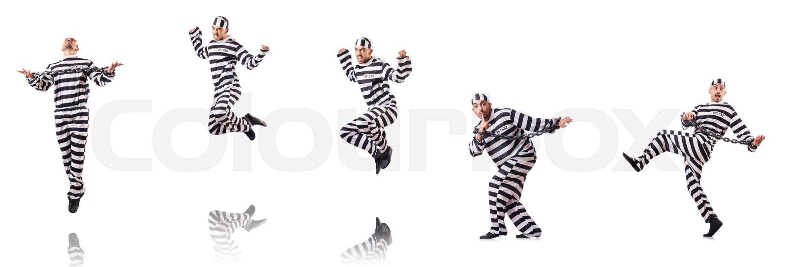 Convict criminal in striped uniform | Stock image | Colourbox