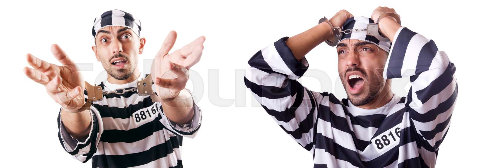 Convict criminal in striped uniform | Stock image | Colourbox