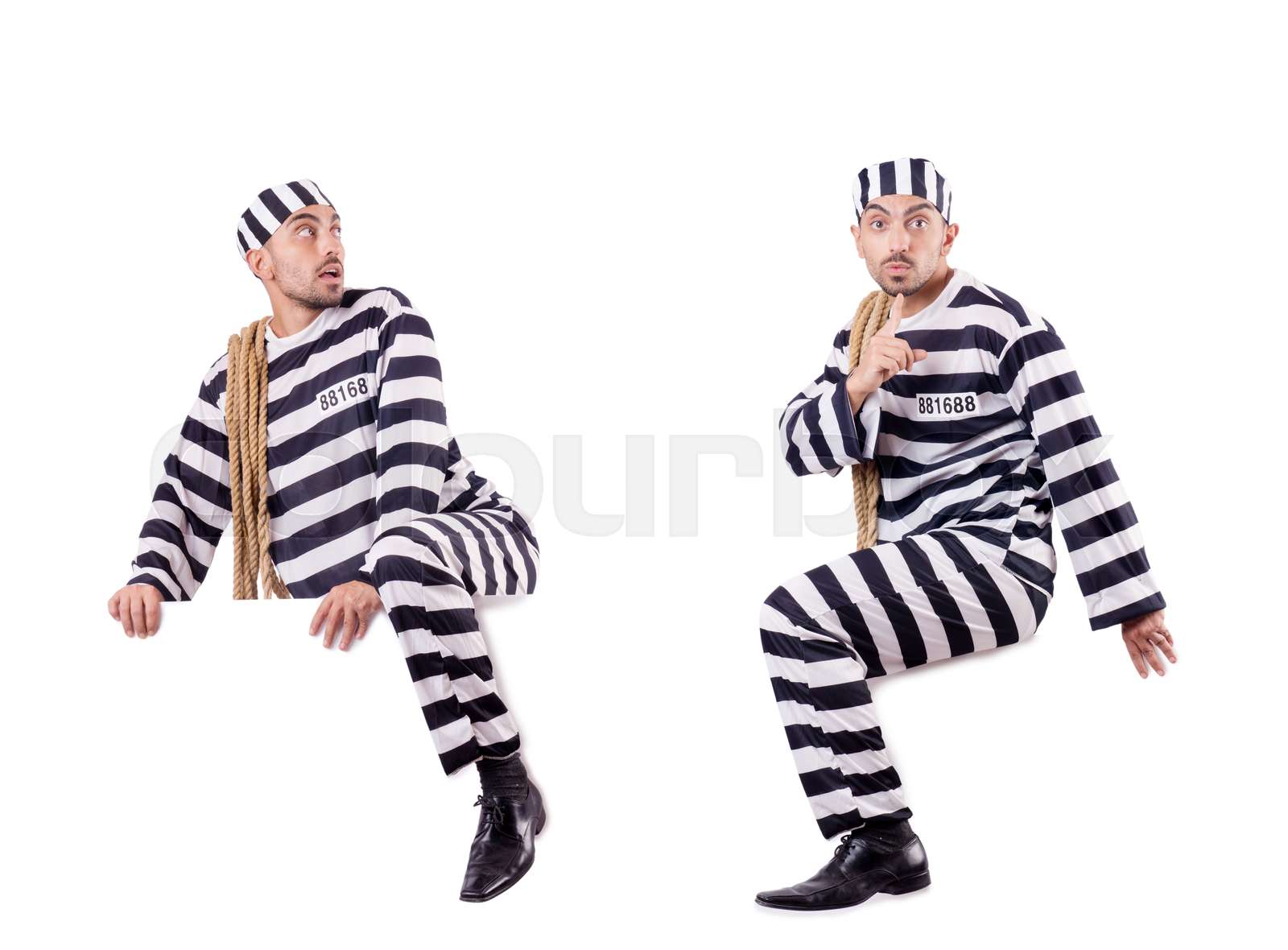 Convict criminal in striped uniform | Stock image | Colourbox