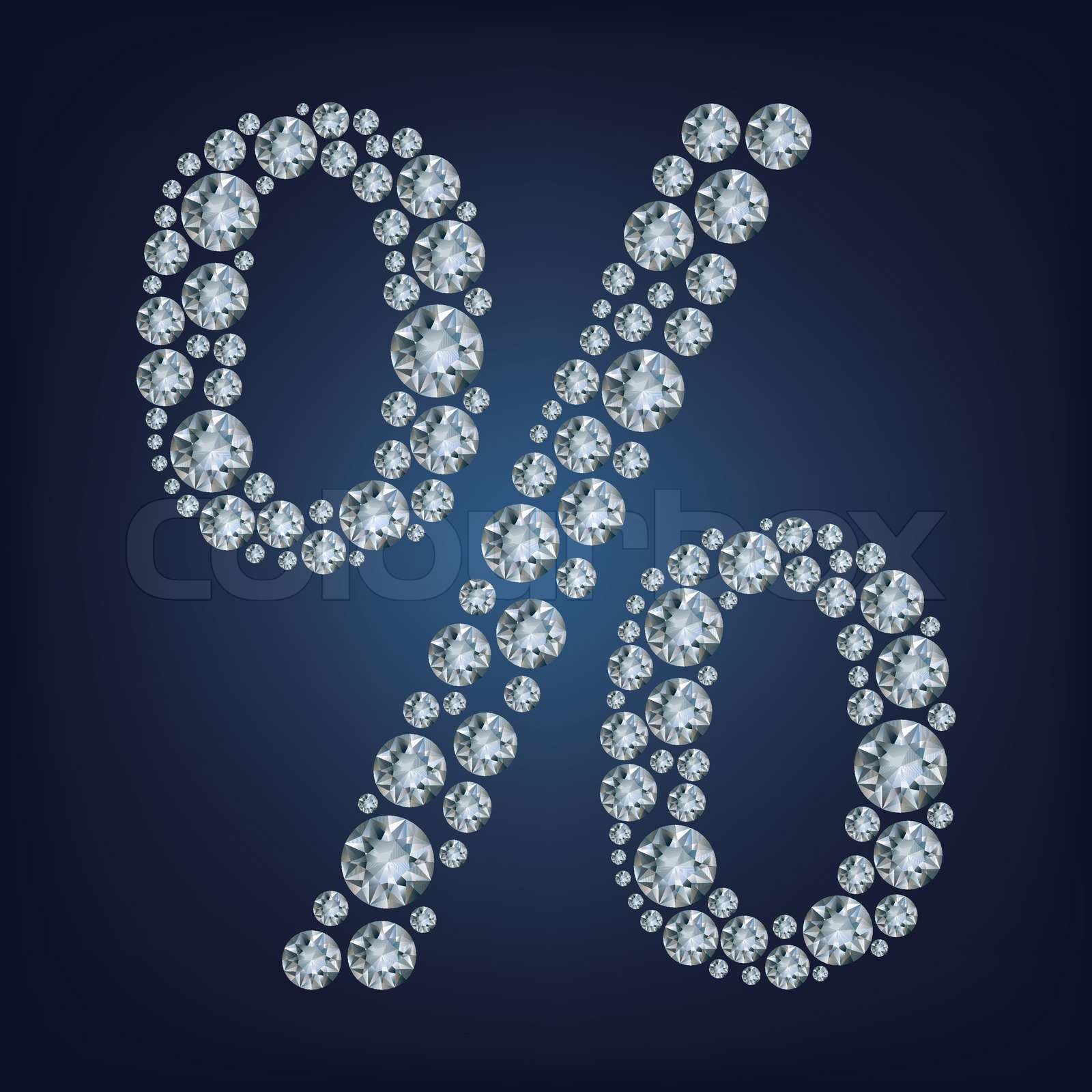 Percent made from diamonds. vector illustration | Stock vector | Colourbox