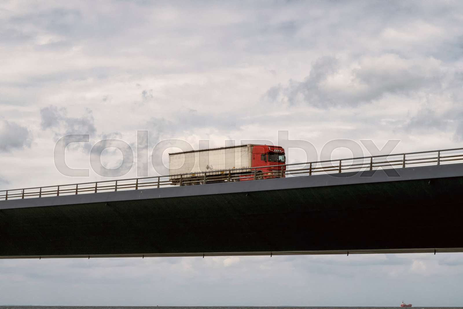 Lorry on bridge | Stock image | Colourbox