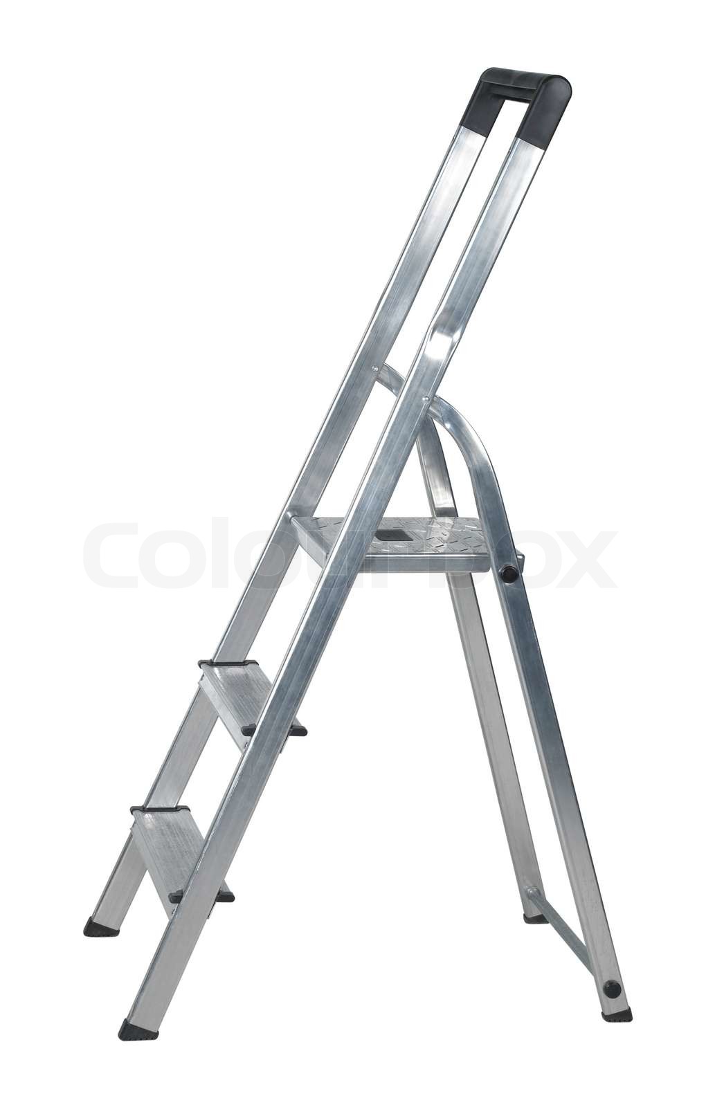 Studiofotografie einer Metallleiter auf weiß mit Clipping-Pfad | Stock ...