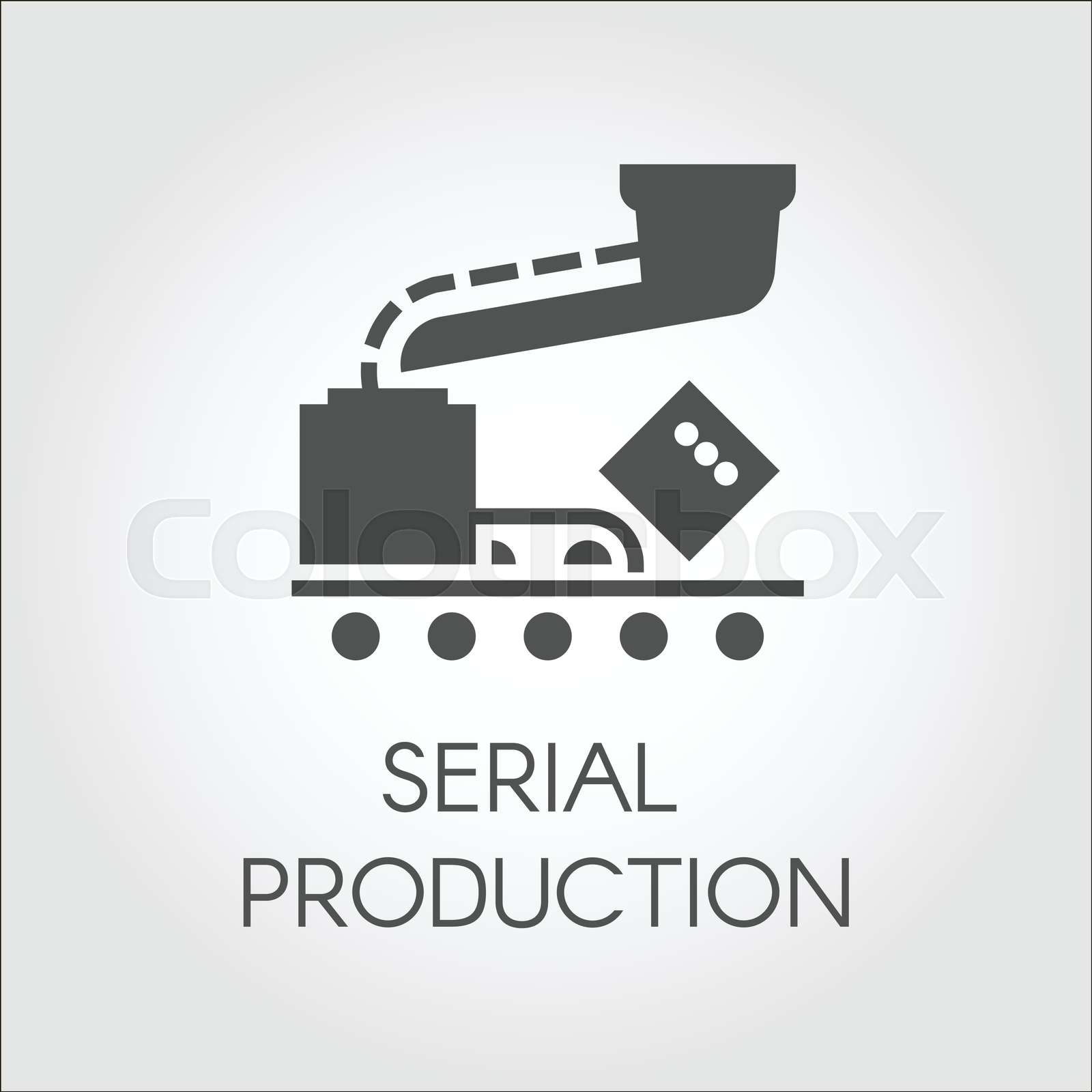 Black icon of serial production concept. Modern equipment for factories ...