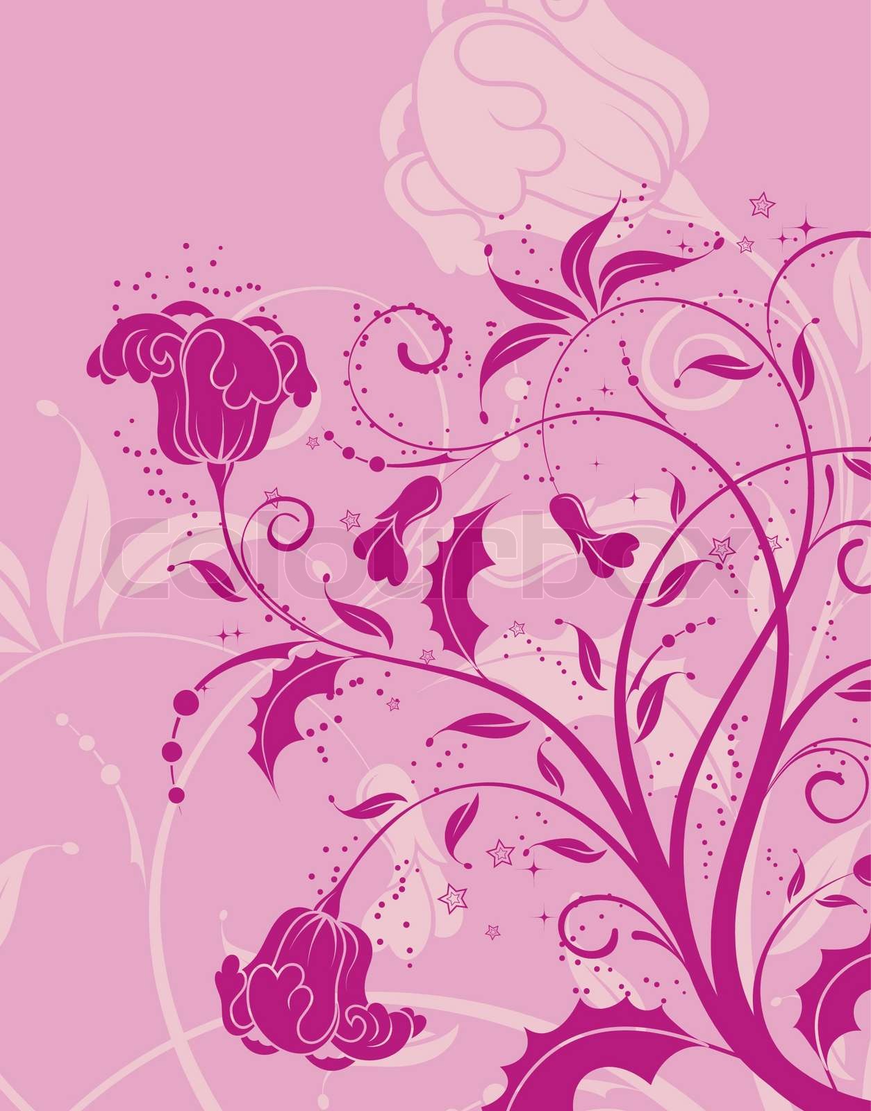 Pink Floral Vector Wallpaper