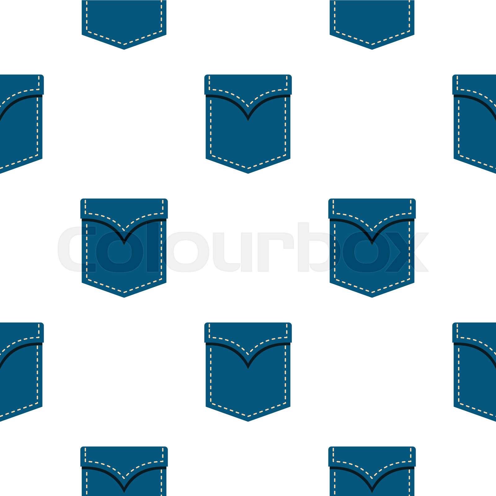 Blue pocket symbol pattern flat | Stock vector | Colourbox