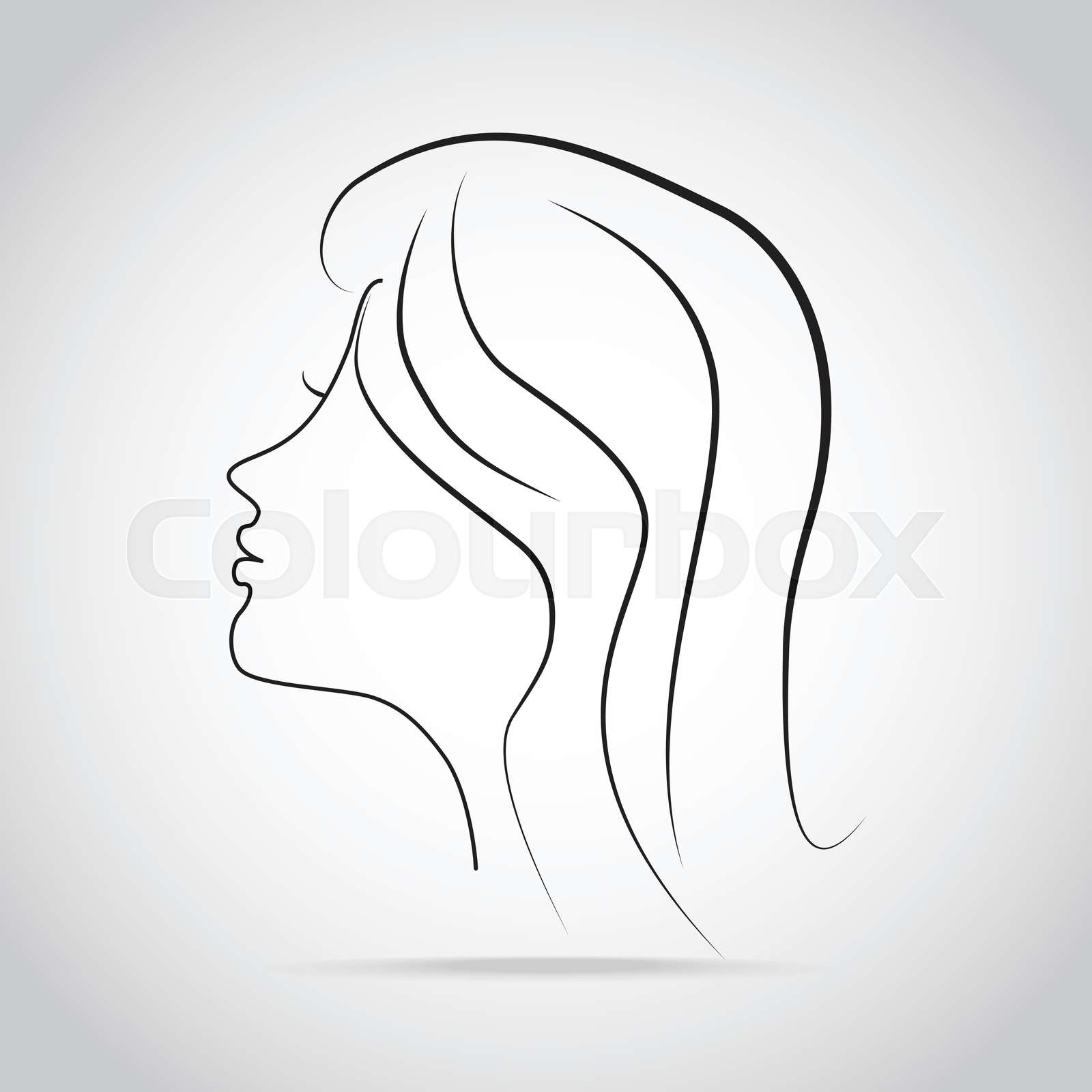 head woman face of side icon | Stock vector | Colourbox
