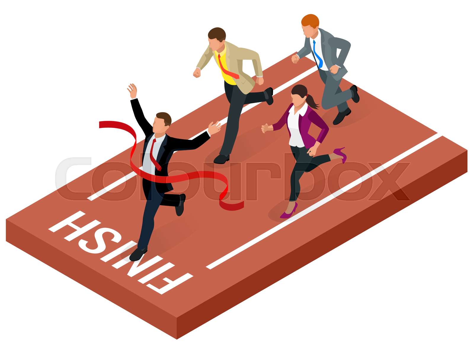 Isometric people. Entrepreneur businessman leader. Businessman and his ...