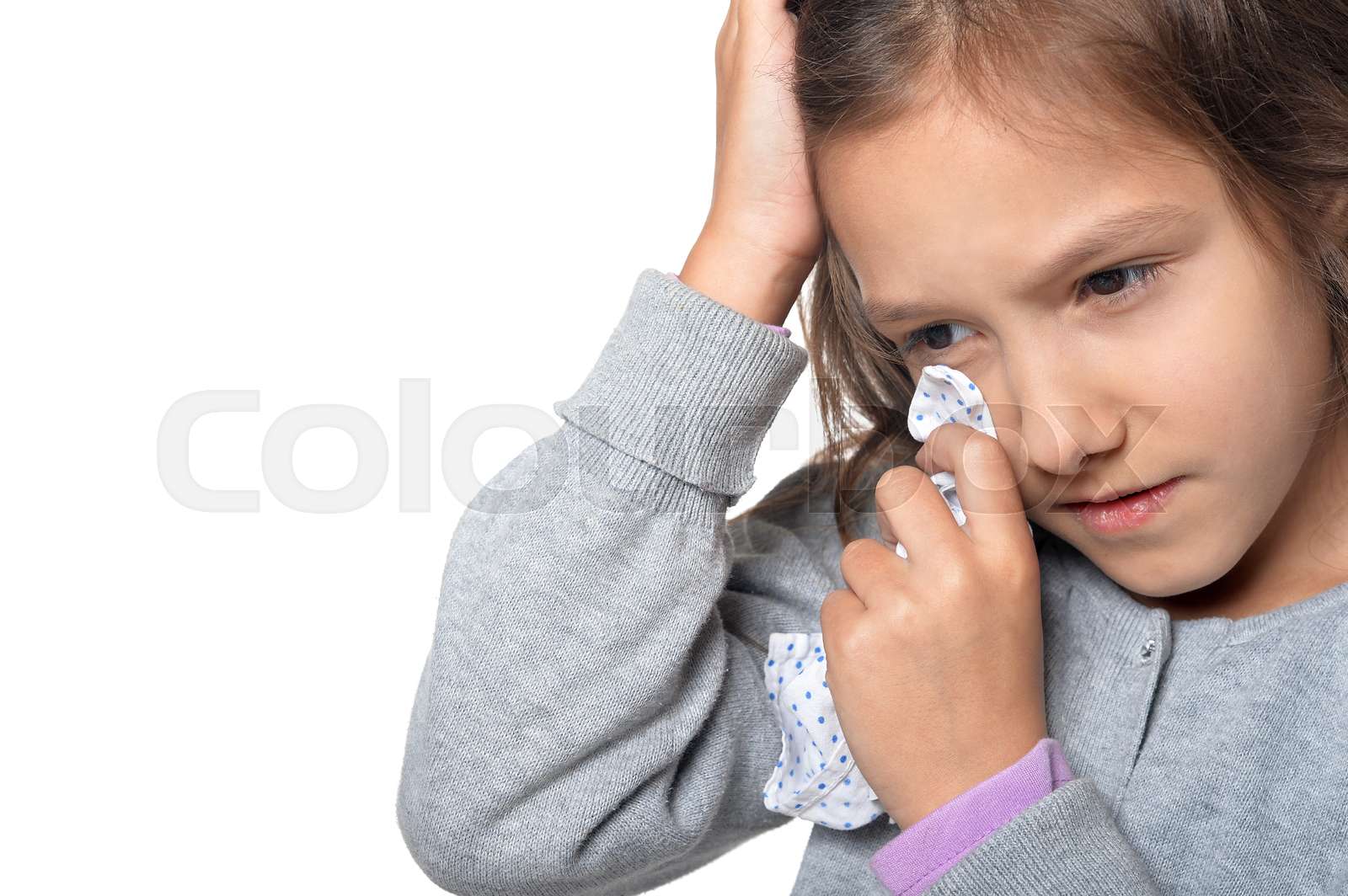 Cute little girl crying | Stock image | Colourbox