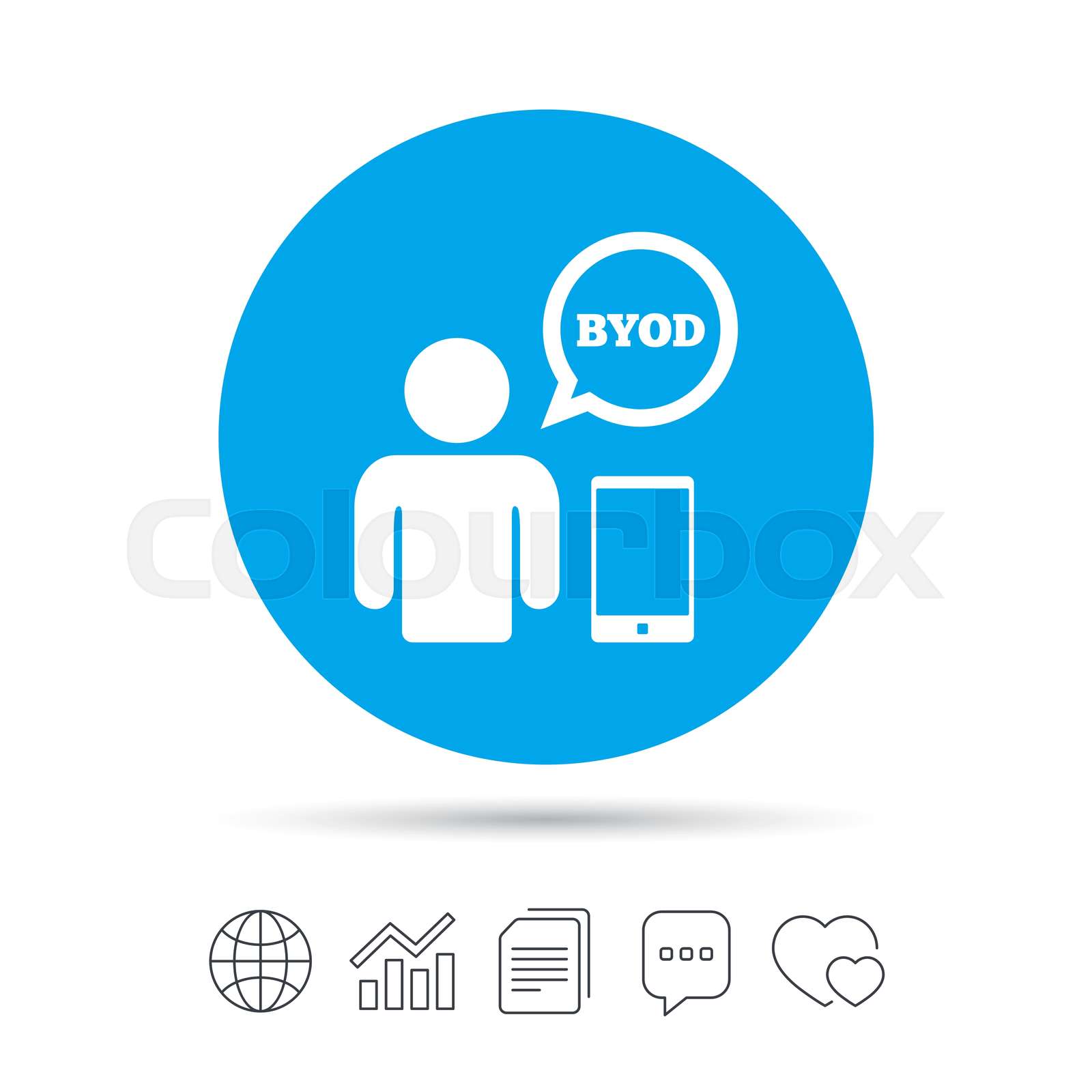 BYOD sign icon. Bring your own device symbol. | Stock vector | Colourbox