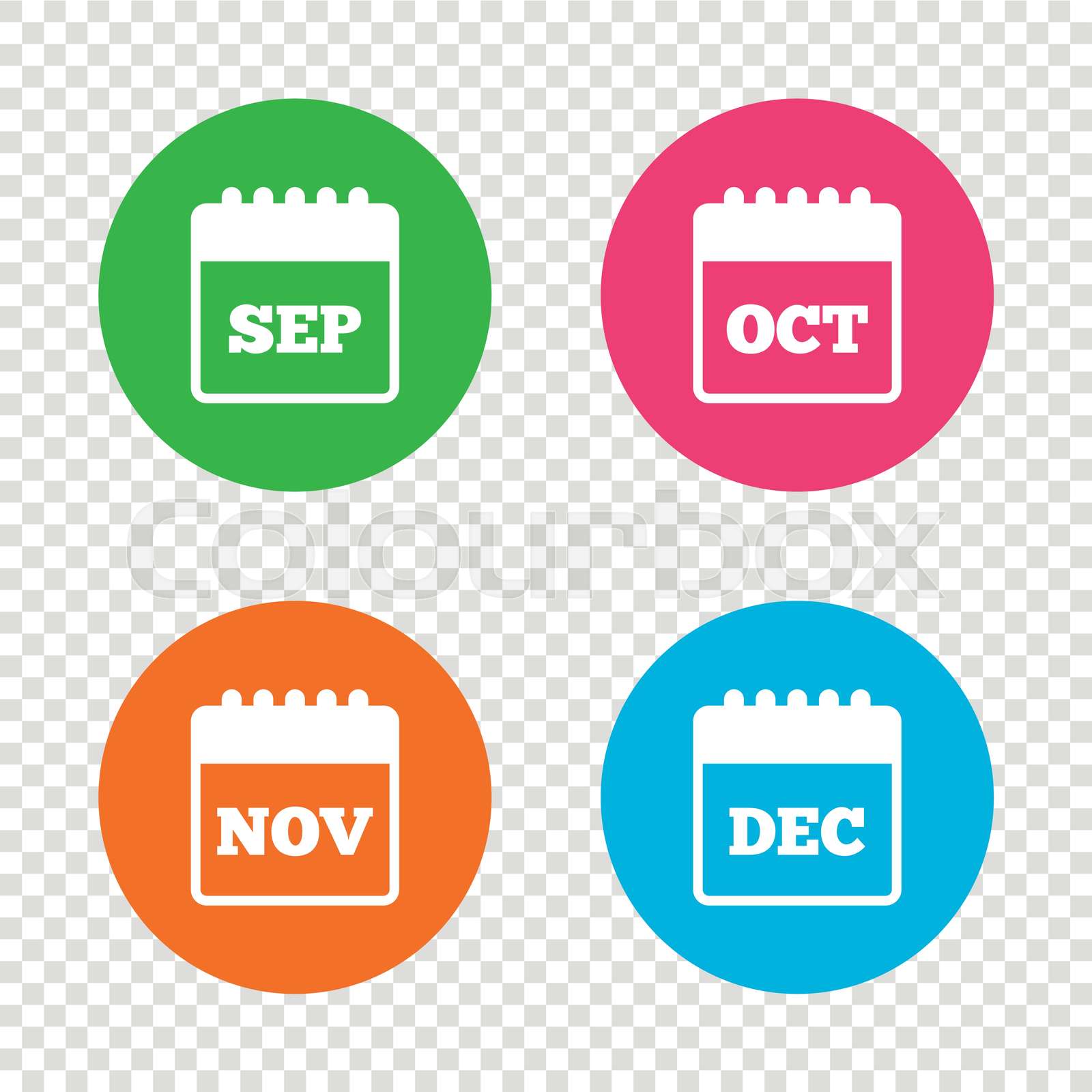 Calendar. September, November, October, December. | Stock vector ...