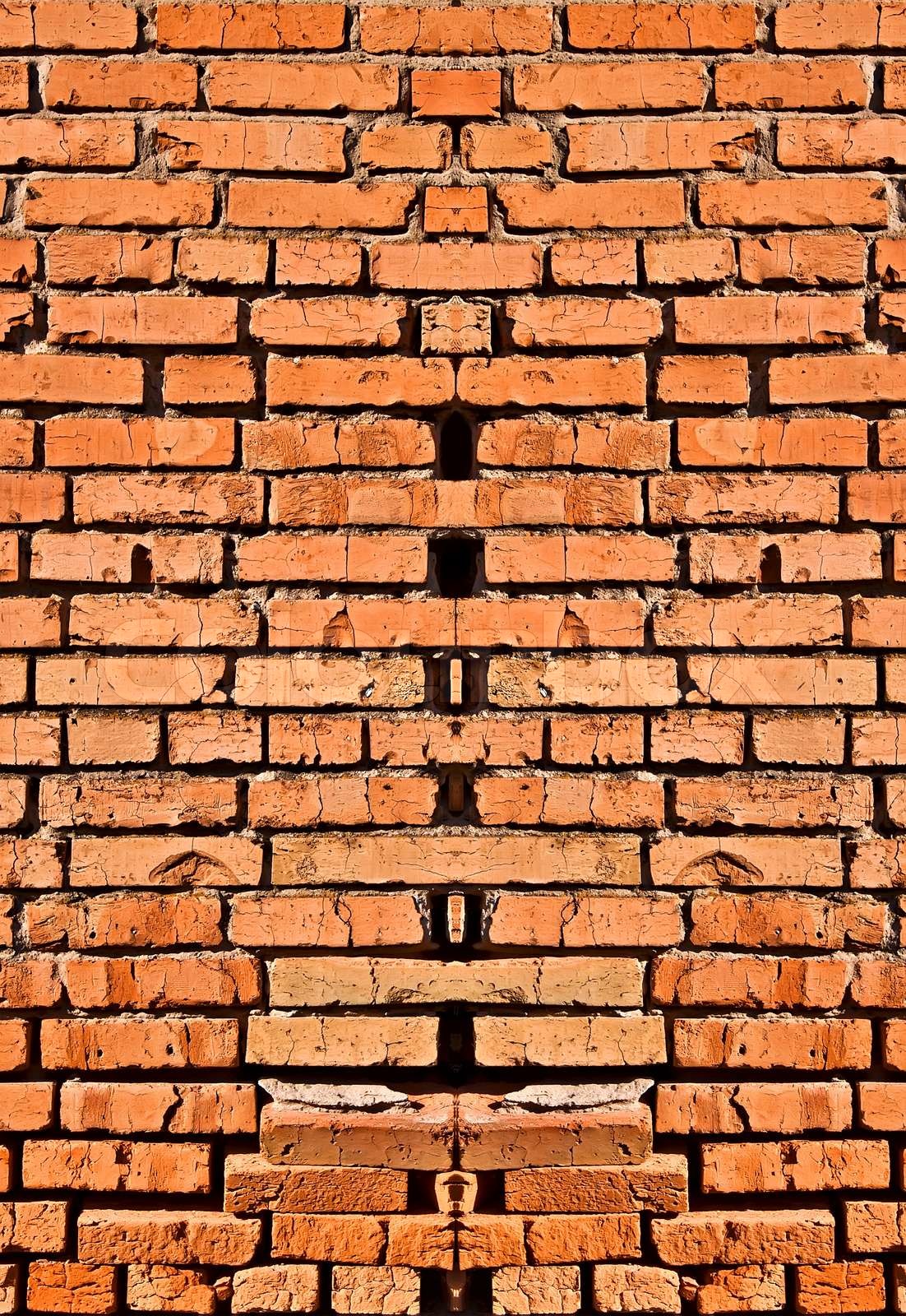 Backsteinmauer mit einem Riss | Stock Bild | Colourbox