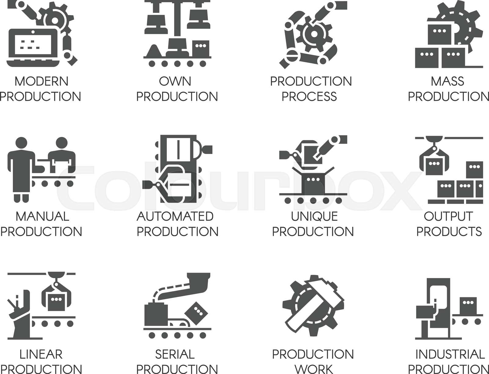 prozess, anleitung, icon | Stock-Vektor | Colourbox