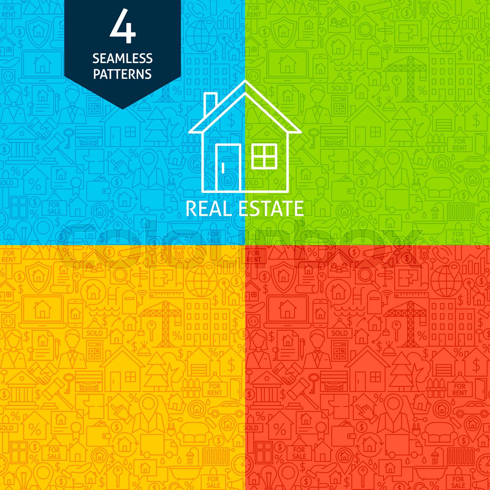 Line Real Estate Patterns Stock Vector Colourbox