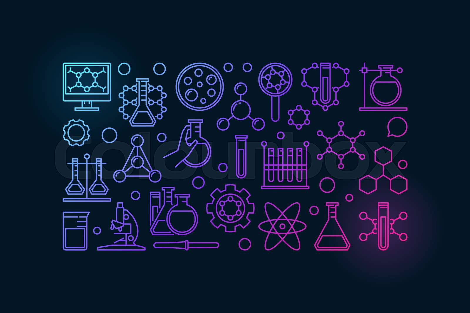 Colorful chemistry banner | Stock vector | Colourbox