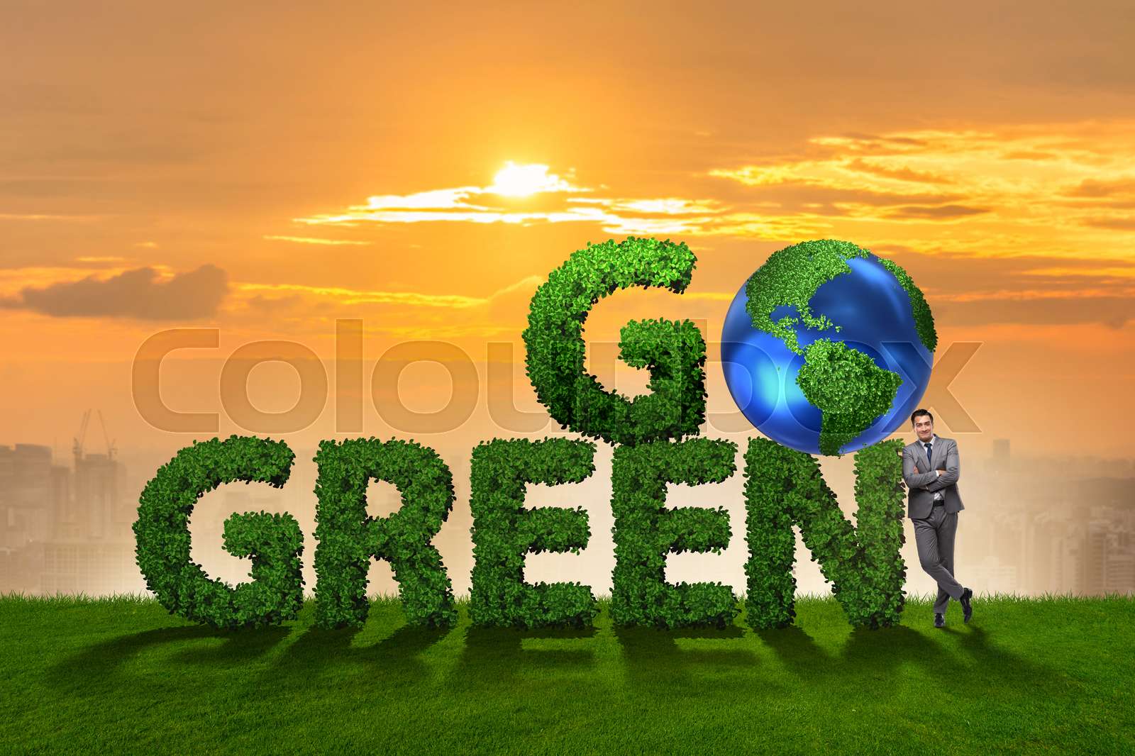 Go Green environmental concept with letters | Stock image | Colourbox