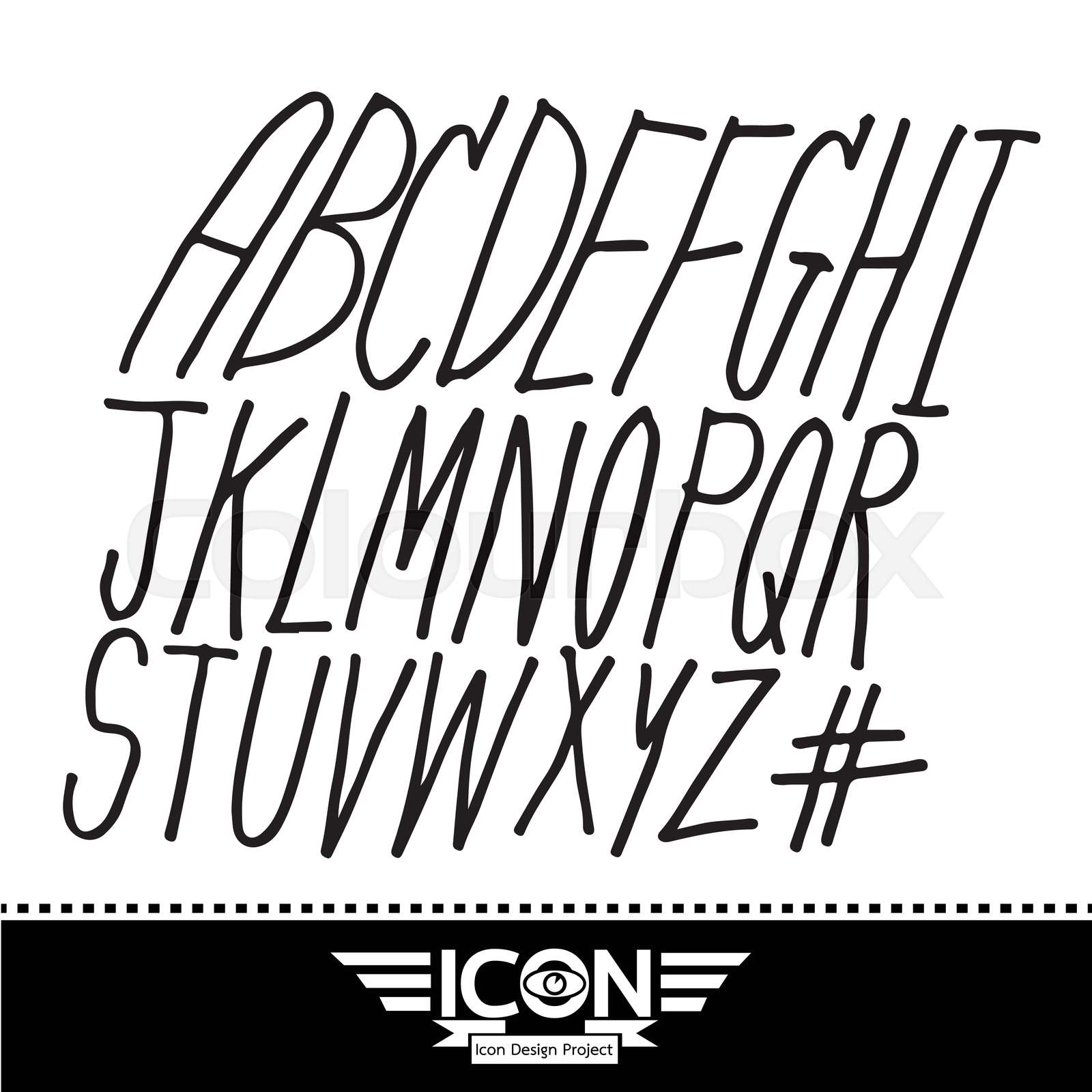 hand drawn font | Stock vector | Colourbox
